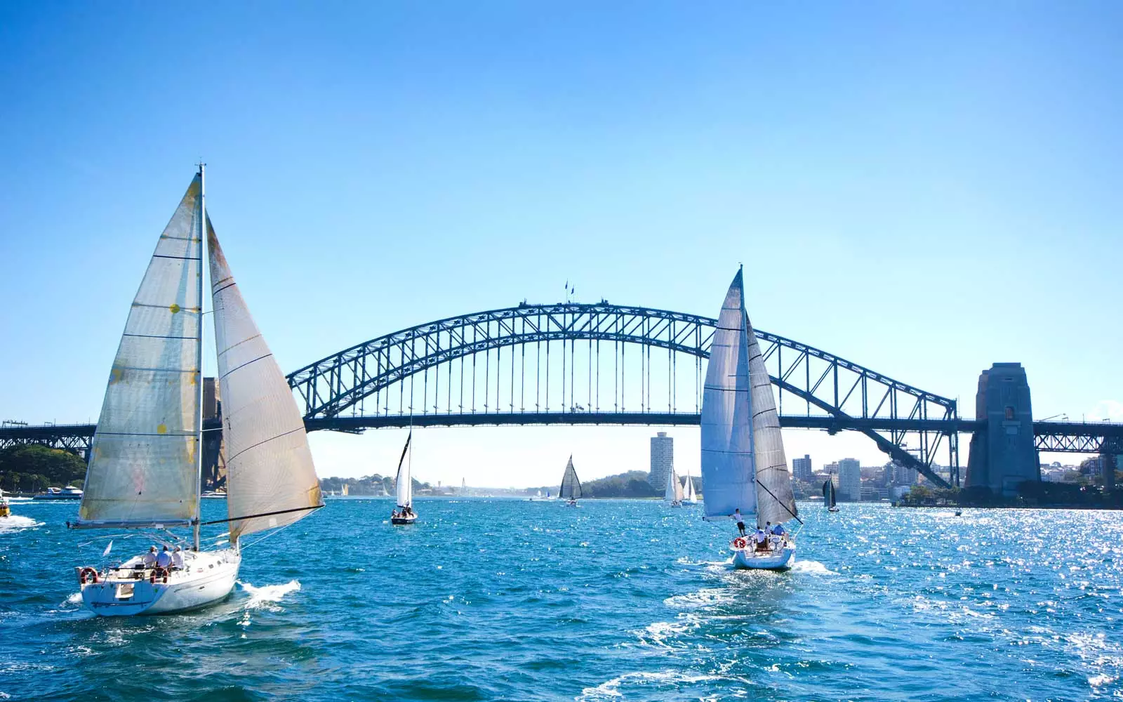 Purjehdus Sydney Harbour Bridgellä, Australiassa