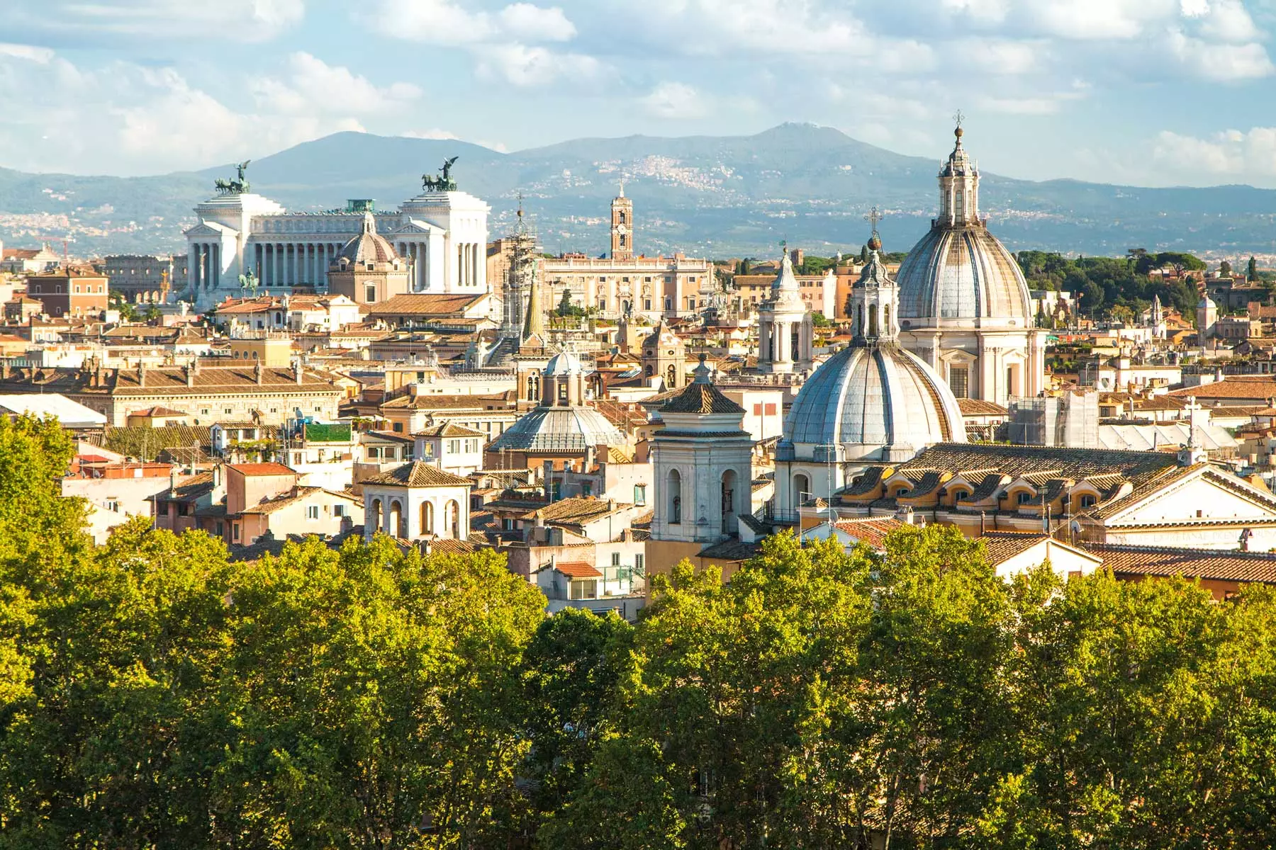 Vaizdas į Romą, Italiją, iš Castel Sant'Angelo