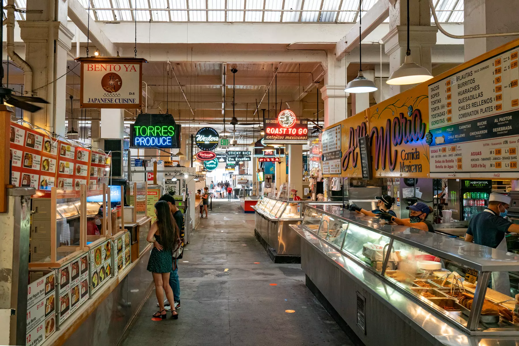 Grand Central Market o 5 de agosto de 2020 en Los Ángeles, California.