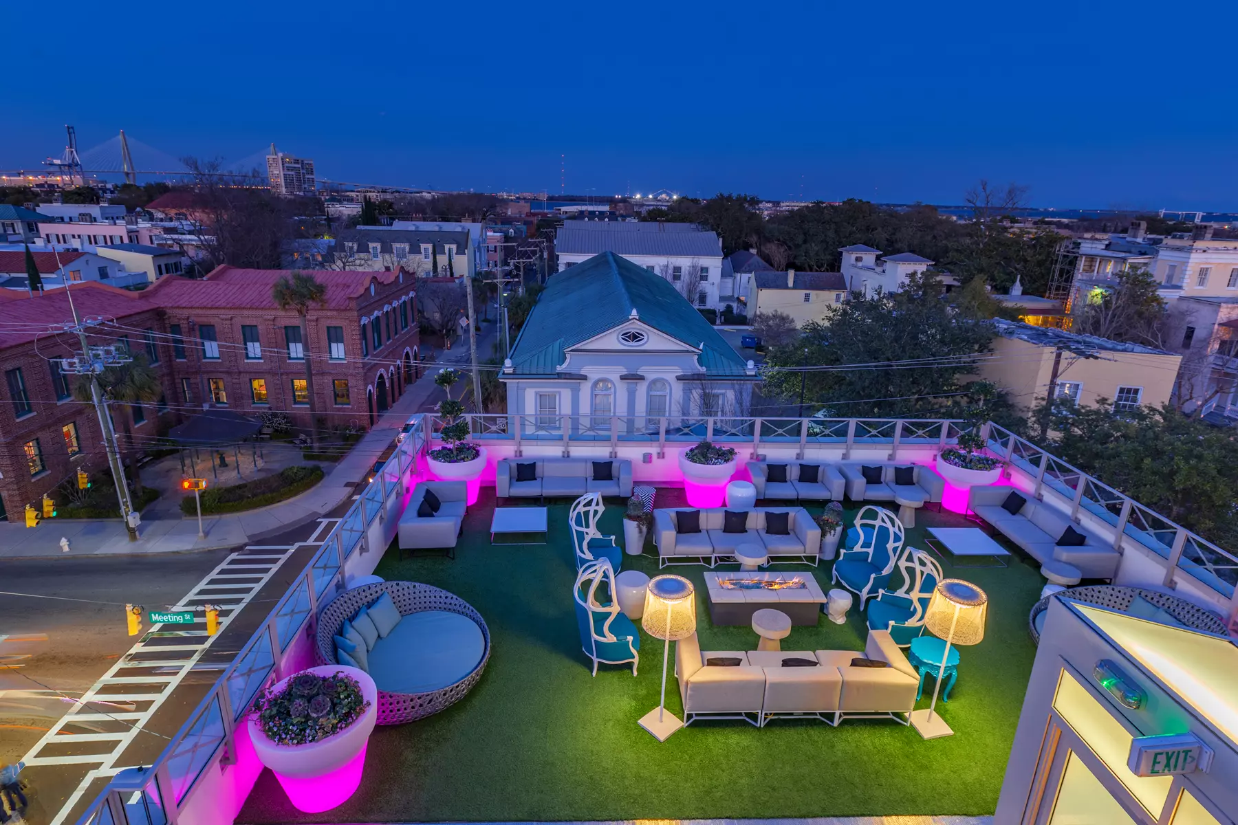 Rooftop lounge by Grand Bohemian Hotel Charleston