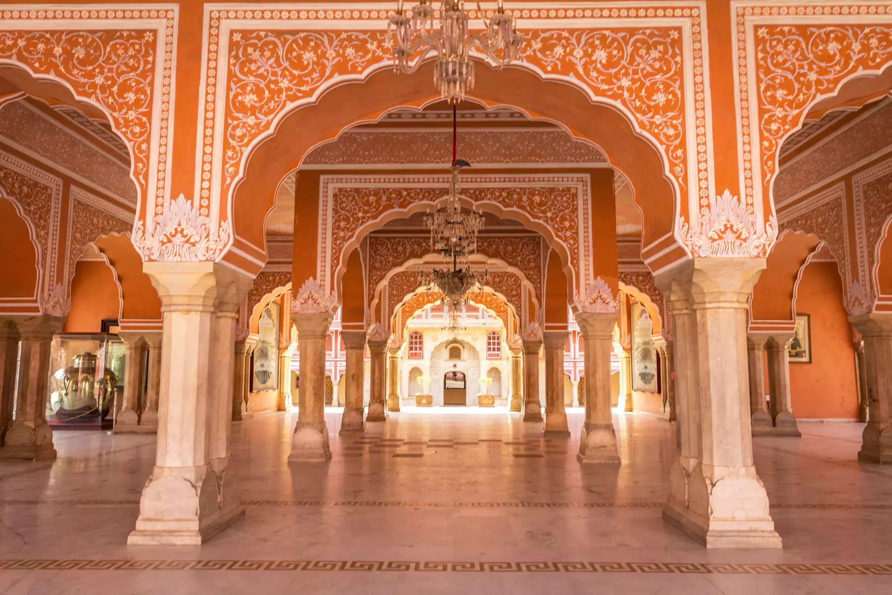 Interiér paláce Jaipur v Indii
