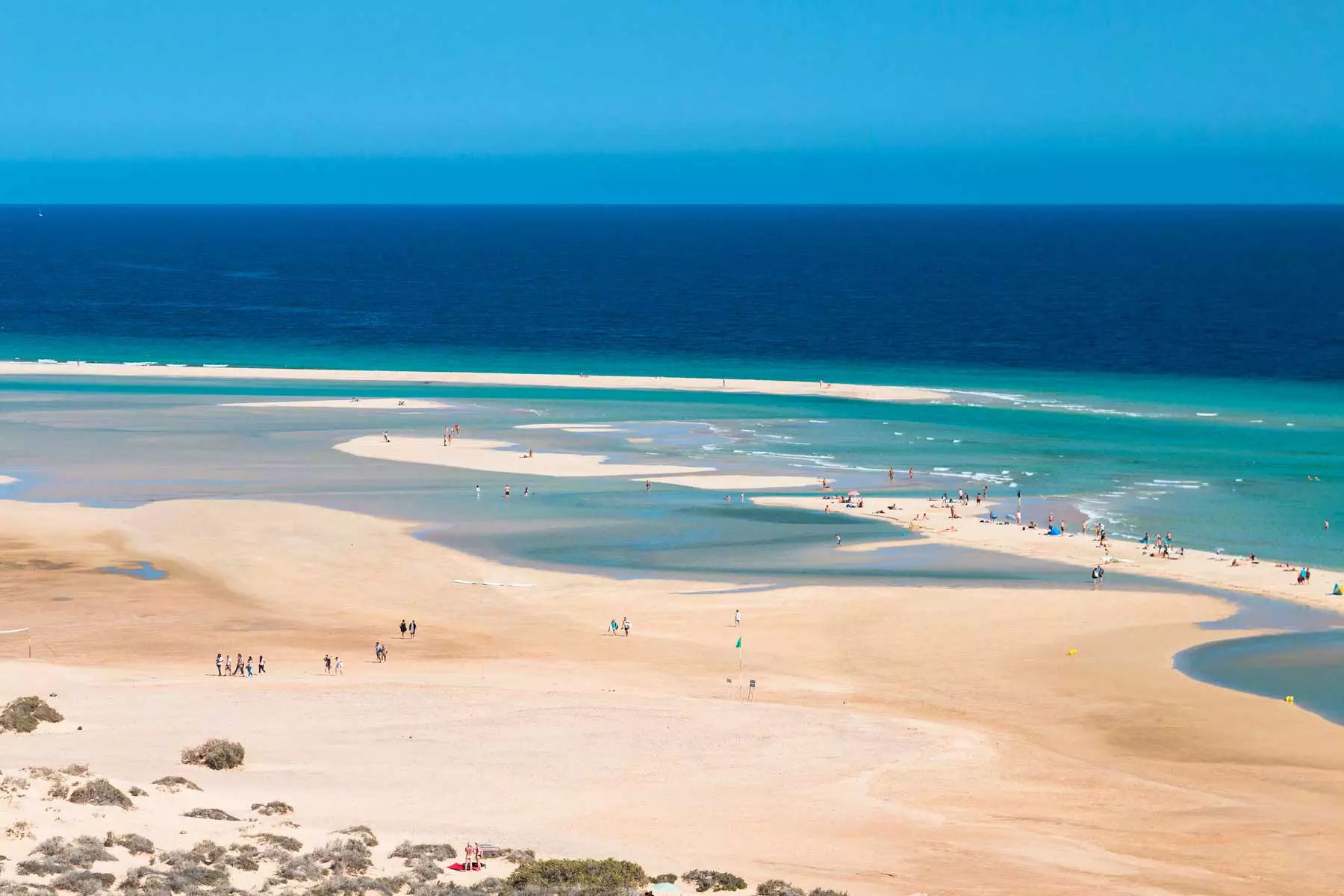 A famosa lagoa em Risco El Paso em Playas de Sotavento, Fuerteventura