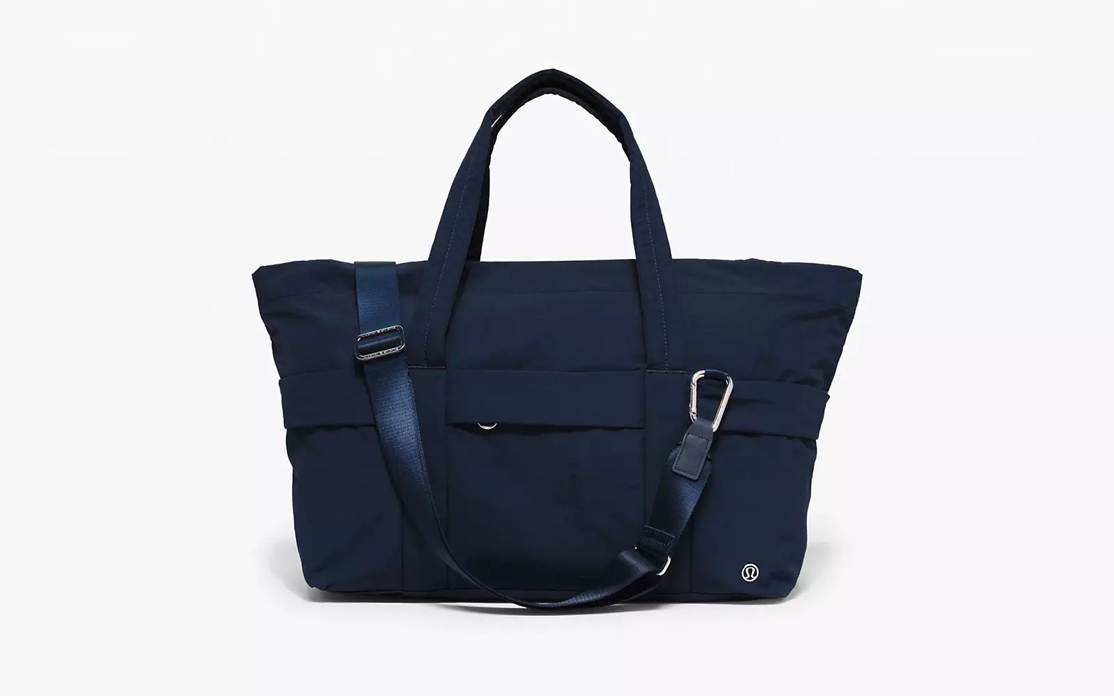 Navy Quilted Duffel Tote