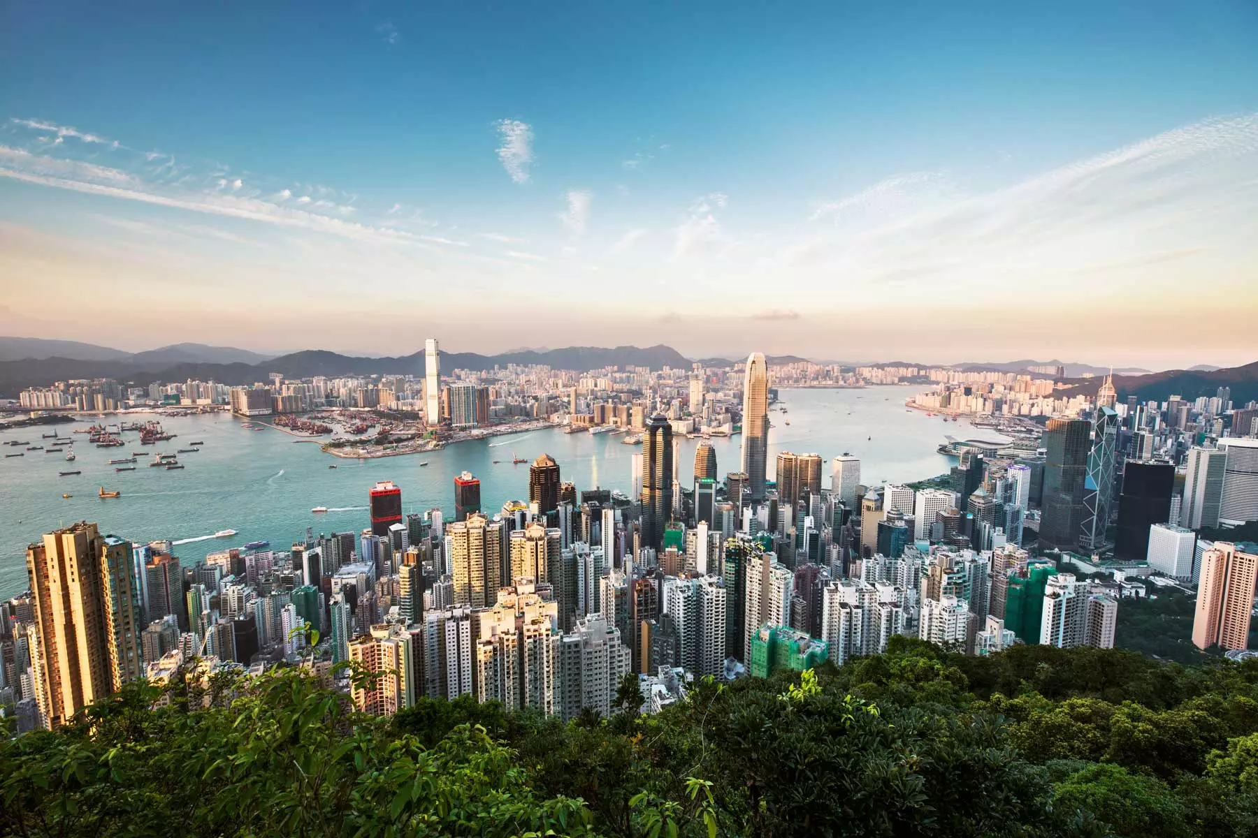 Vista aérea de Hong Kong