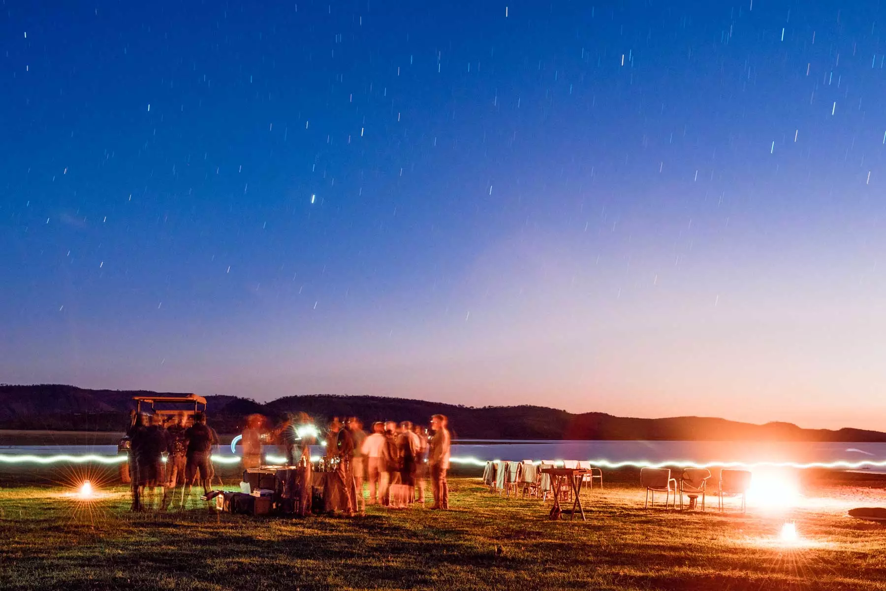 Napoje Sundowner nad jeziorem Kariba