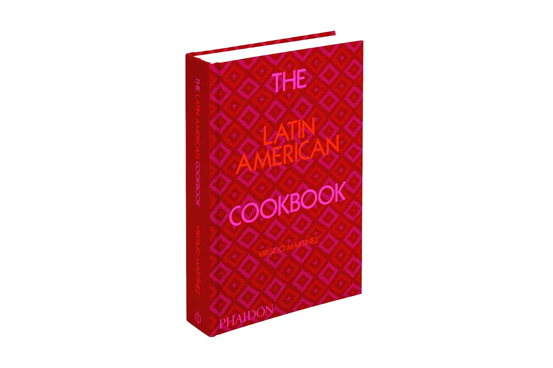 Kopertina e kuqe dhe rozë e The Latin American Cookbook, nga Virgilio Martinez