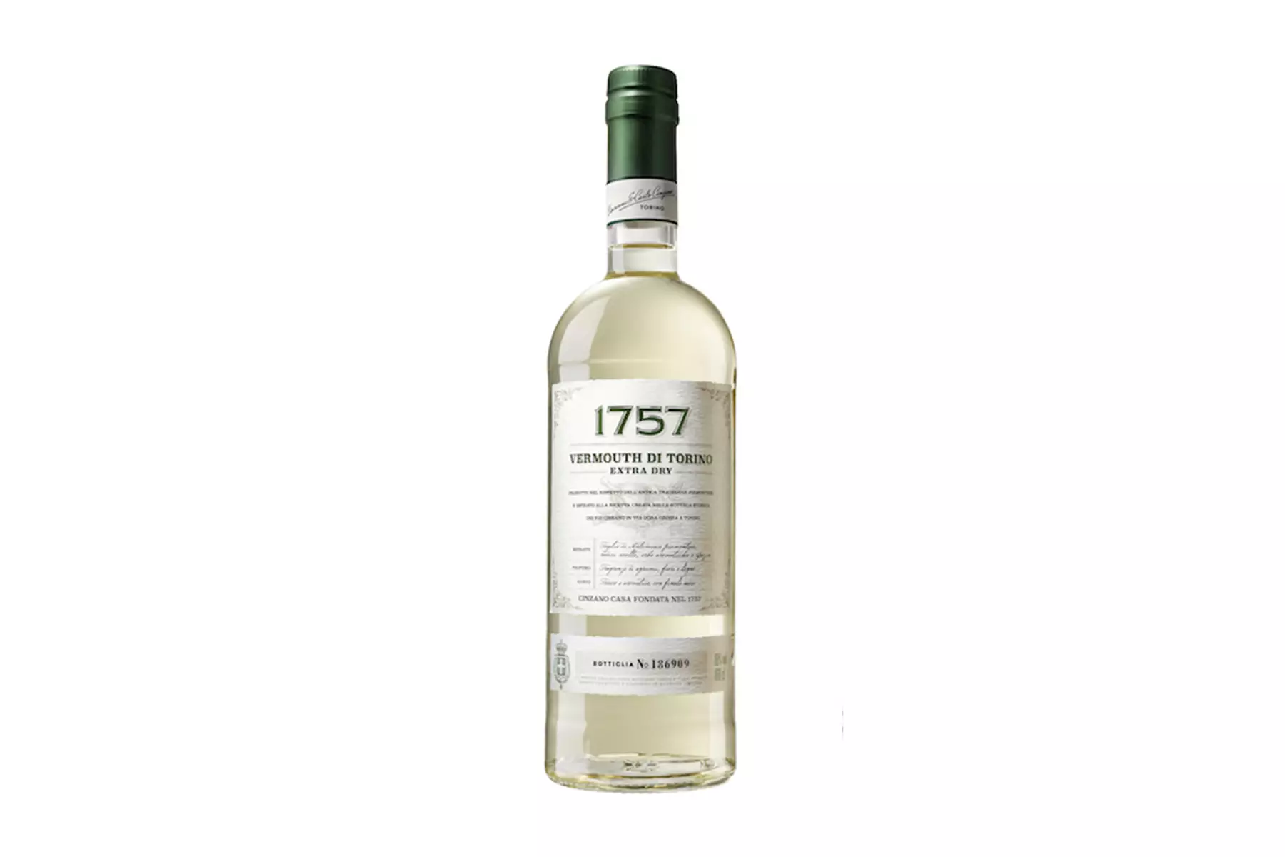 Cinzano 1757 एक्स्ट्रा ड्राय व्हरमाउथची बाटली