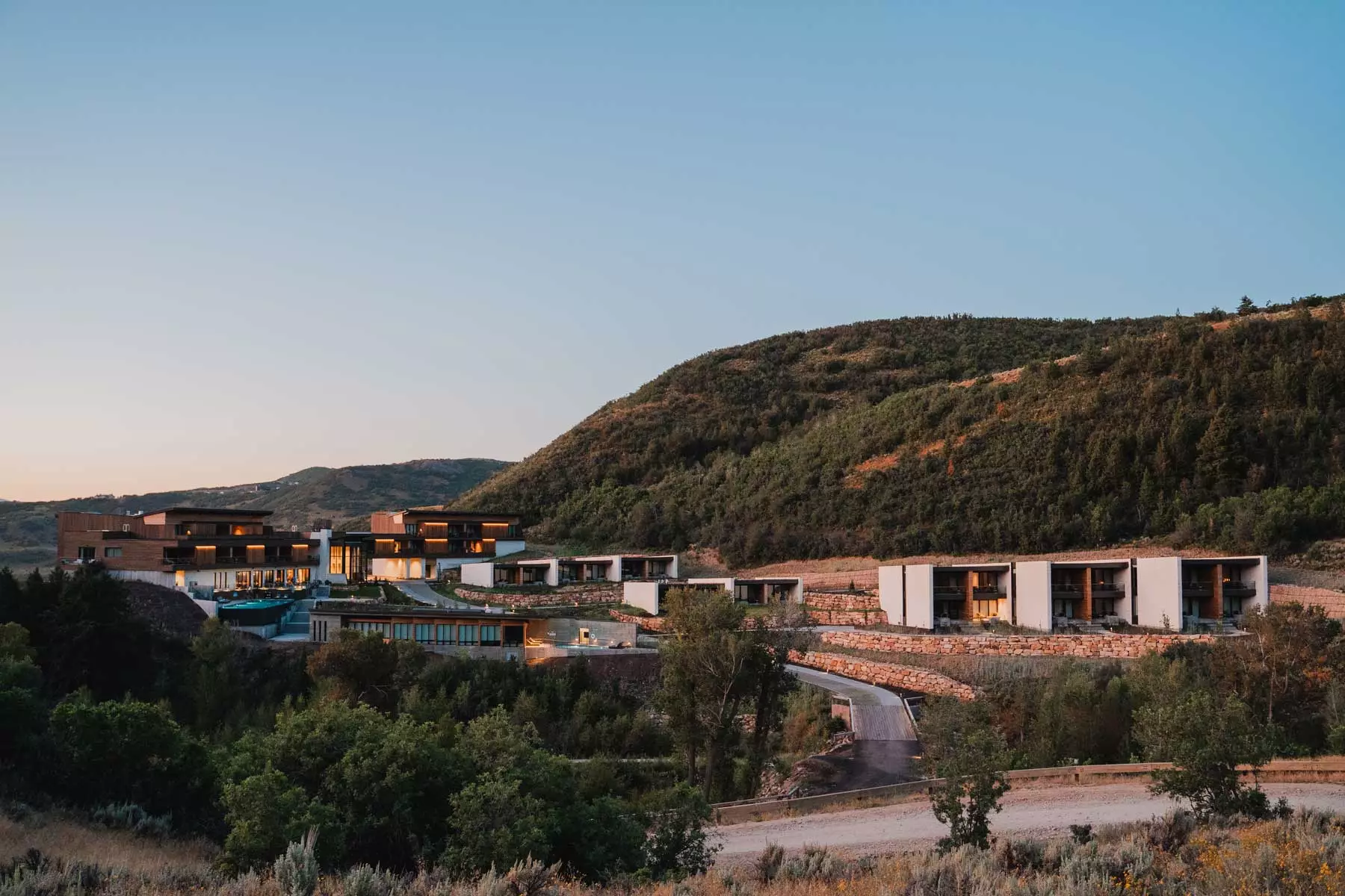 Vonkajší pohľad na The Lodge at Blue Sky, zvolený za jeden z najlepších rezortov v Spojených štátoch