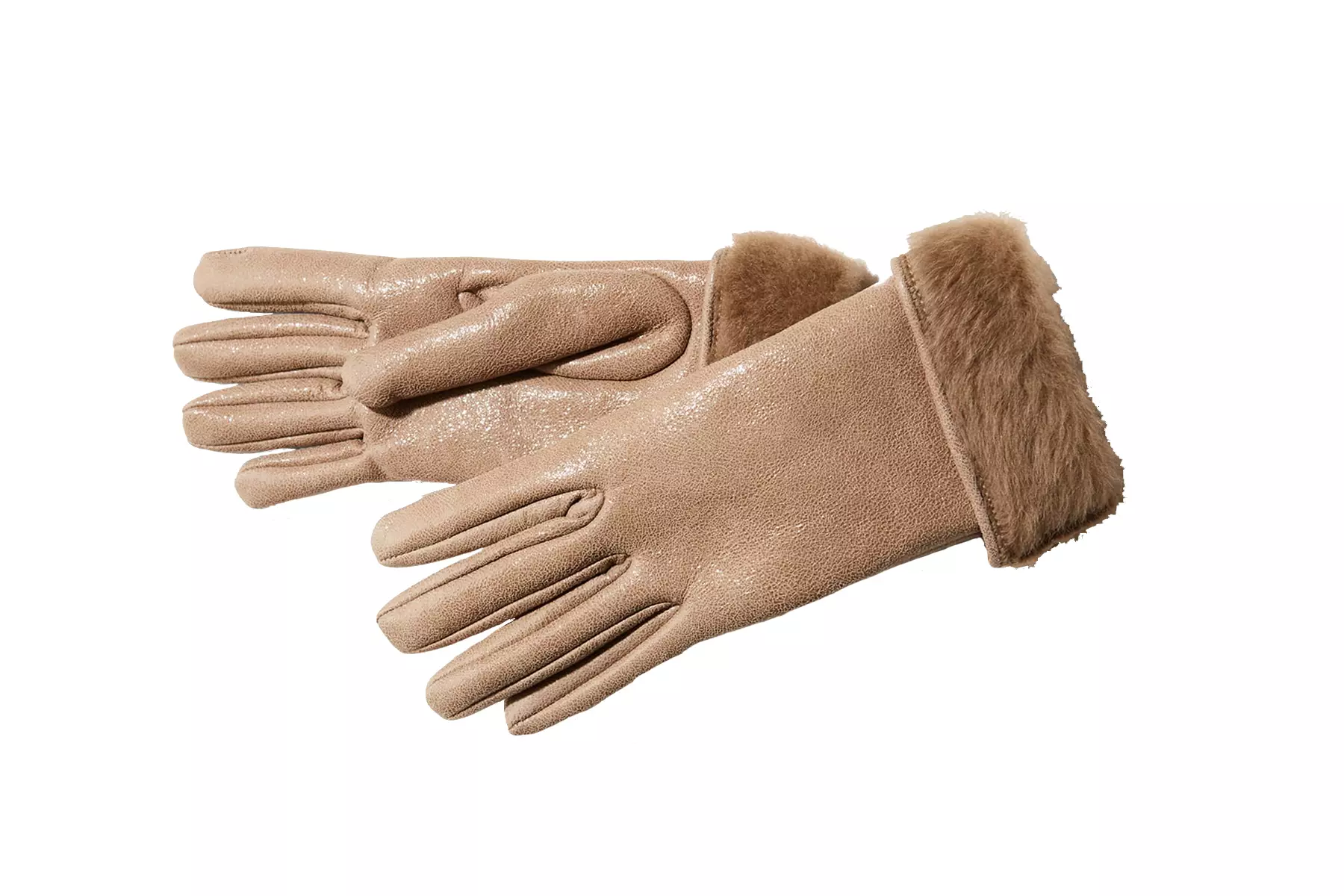 Brunello Cucinelli Shearling-Lineed Leather Gloves w/ Monili Loop