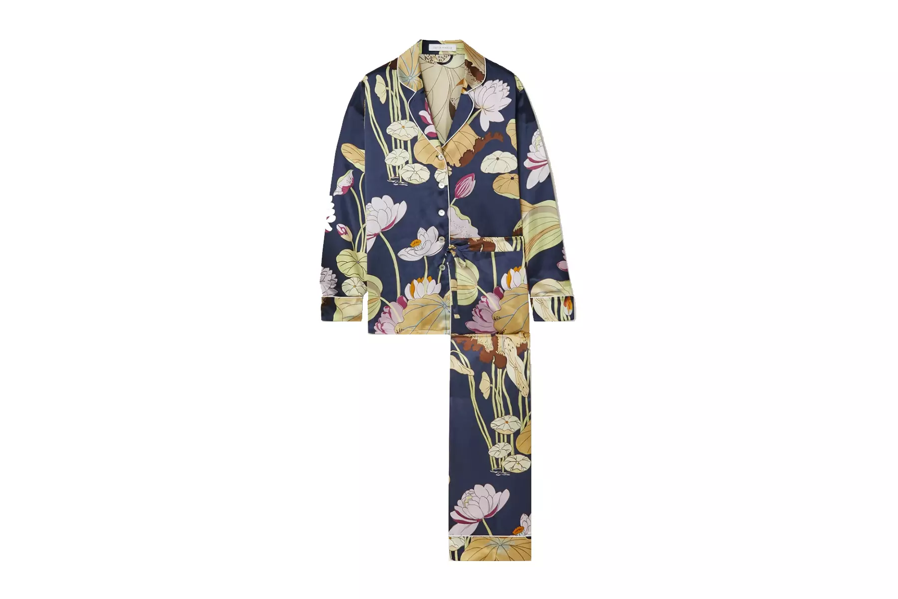 U-Olivia Von Halle Lila Floral-Print Silk-Satin Pajama Set