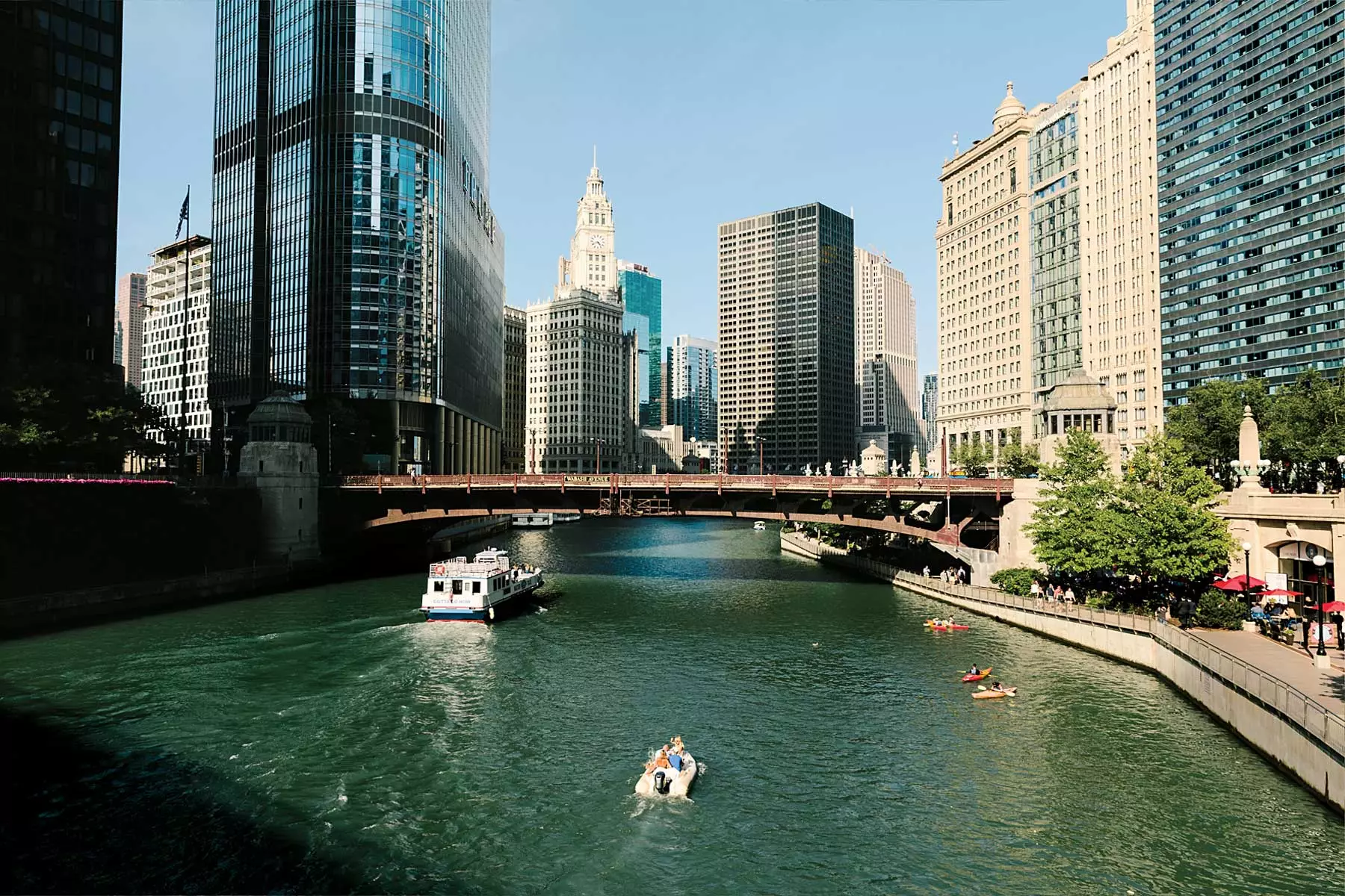 Die rivier in Chicago, Illinois