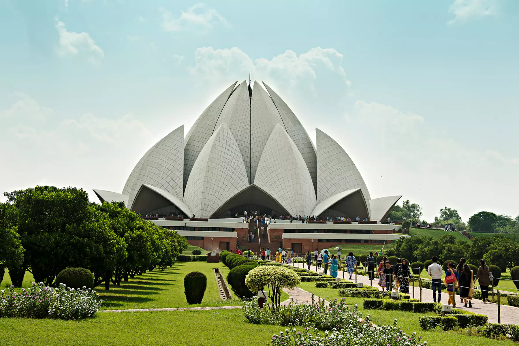 De Lotus-tempel, New Delhi, India.