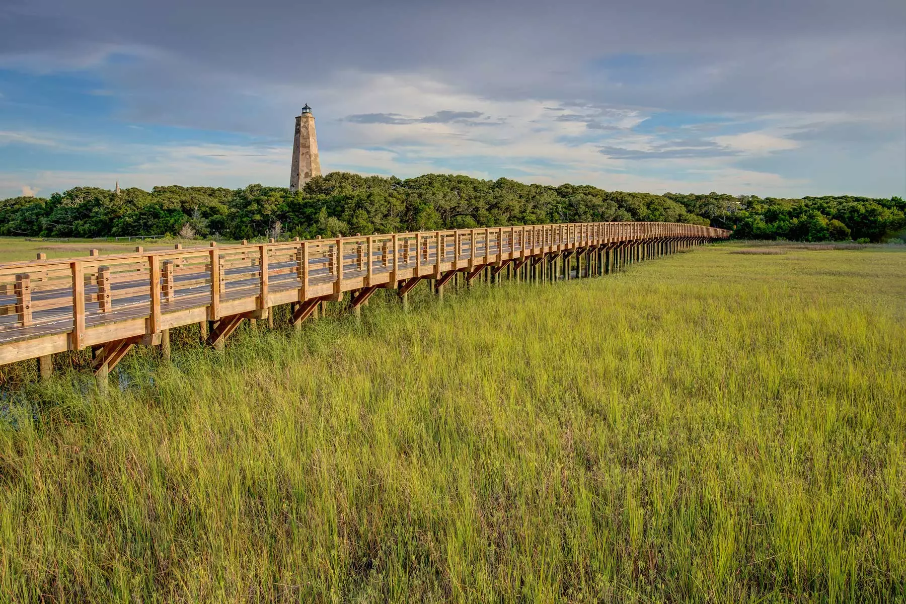 Loopbrug en vuurtoren, Bald Head Island