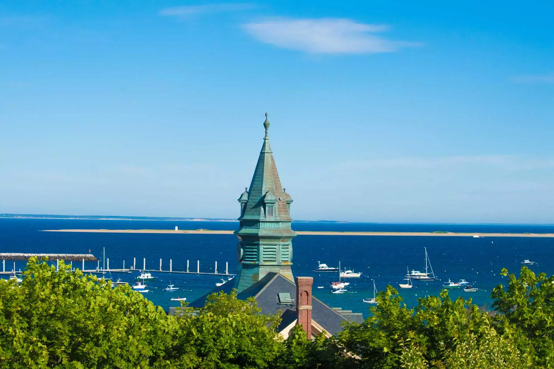 Pilgrim Anıtı Massachusetts Amerika Birleşik Devletleri'nden Cape-cod deniz manzarası