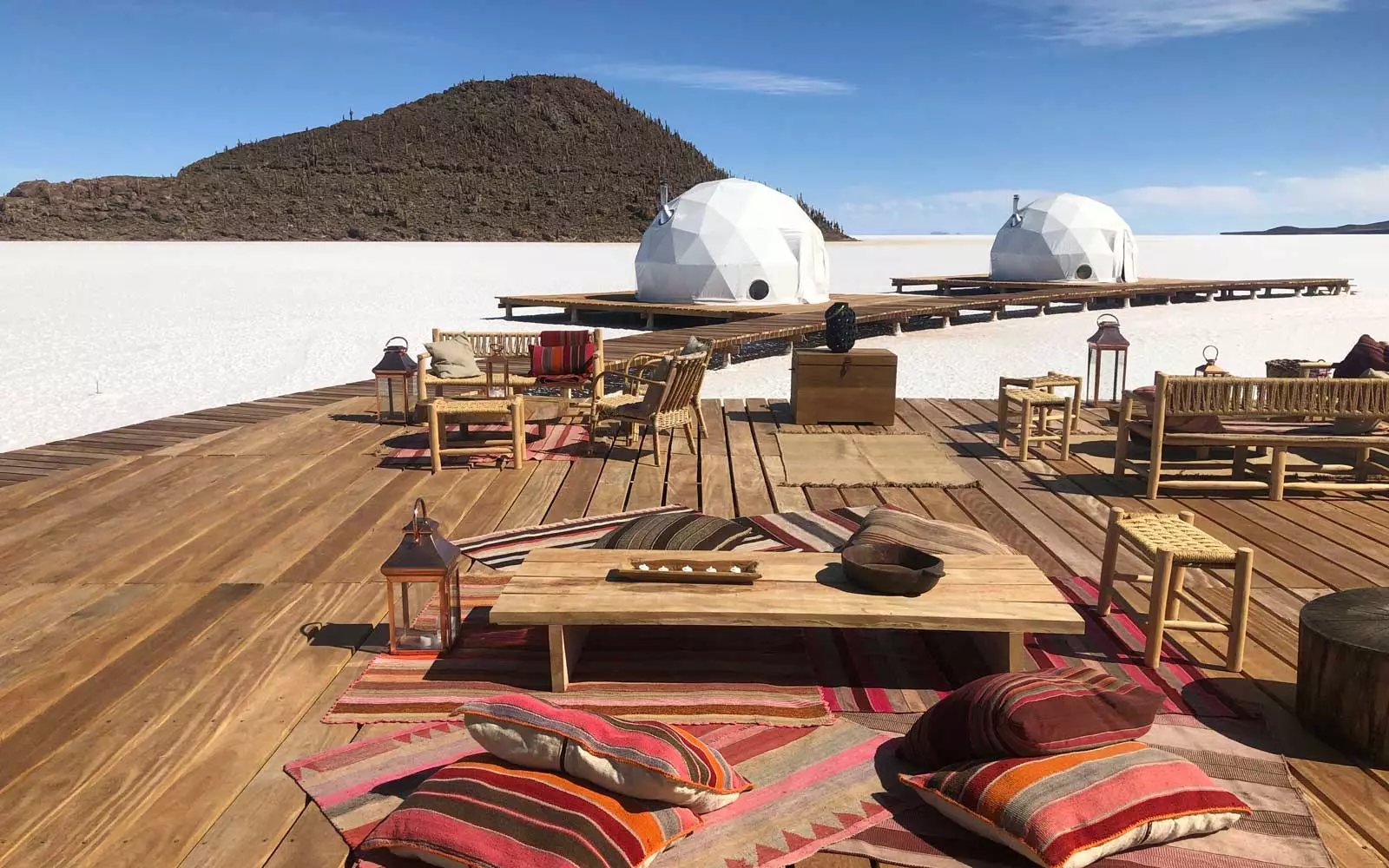 Paluba u Kachi Lodgeu, Uyuni Salt Flats, Bolivija