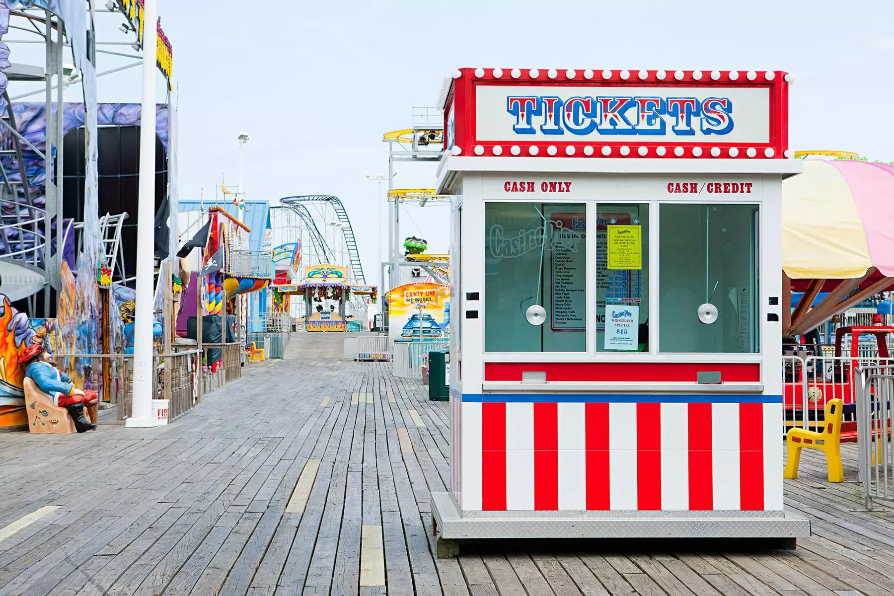 stan tiket on boardwalk di jangkung seaside, jersey anyar