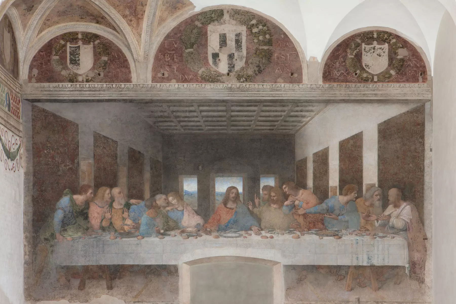 A Última Cea ou Cenacolo, 1495-1497, de Leonardo da Vinci