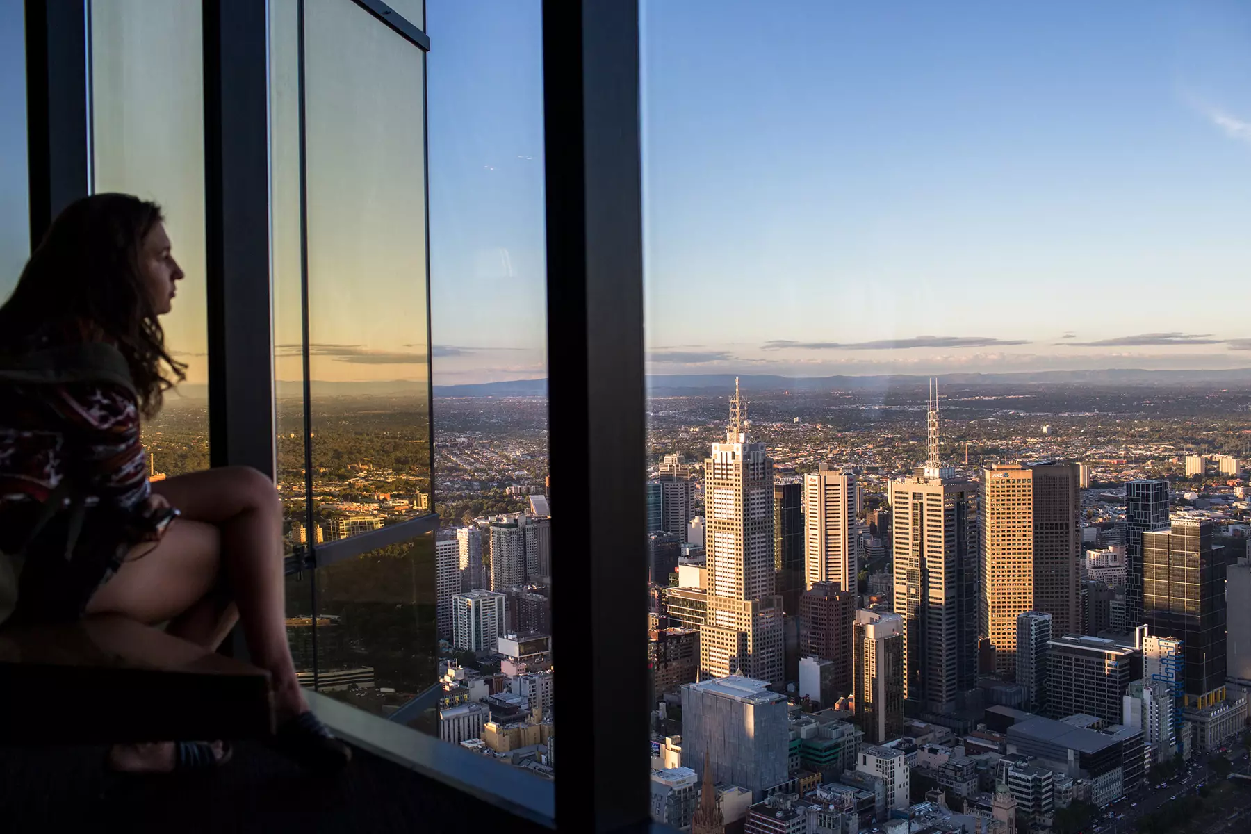 Vaizdas iš pietiniame krante esančio aukščiausio miesto dangoraižio eureka skydeck.