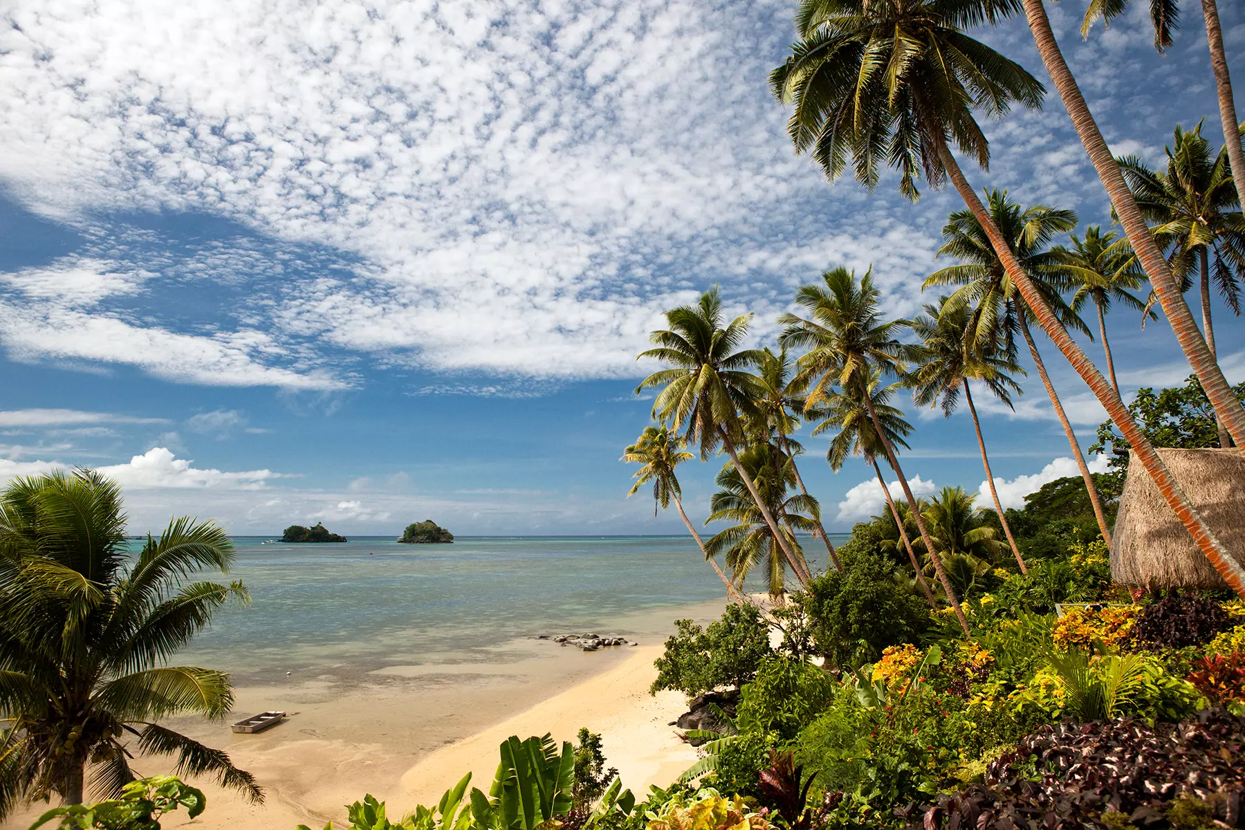 Ohun-ini iwaju eti okun lori erekusu Taveuni, Fiji, Melanesia.