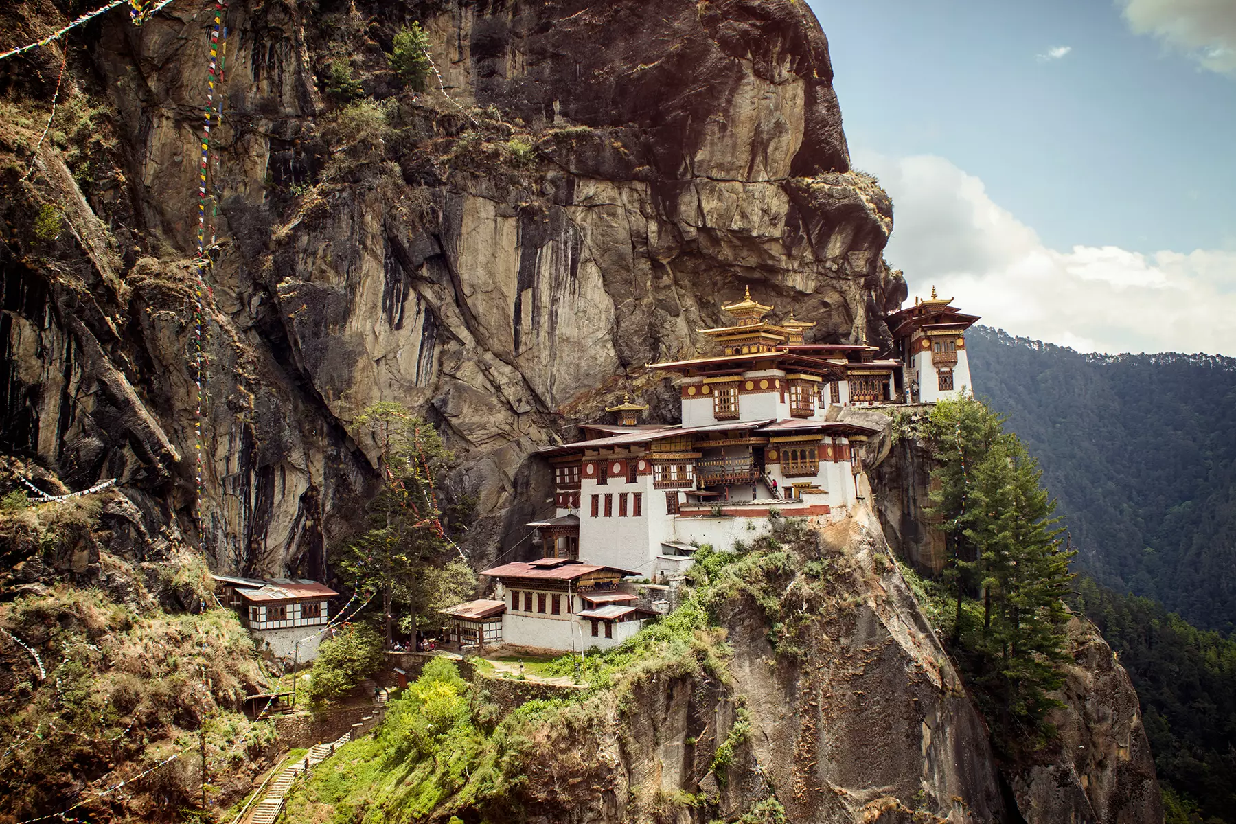 Butano Paro Valley Tigers Nest Monastery Mountain Cliff