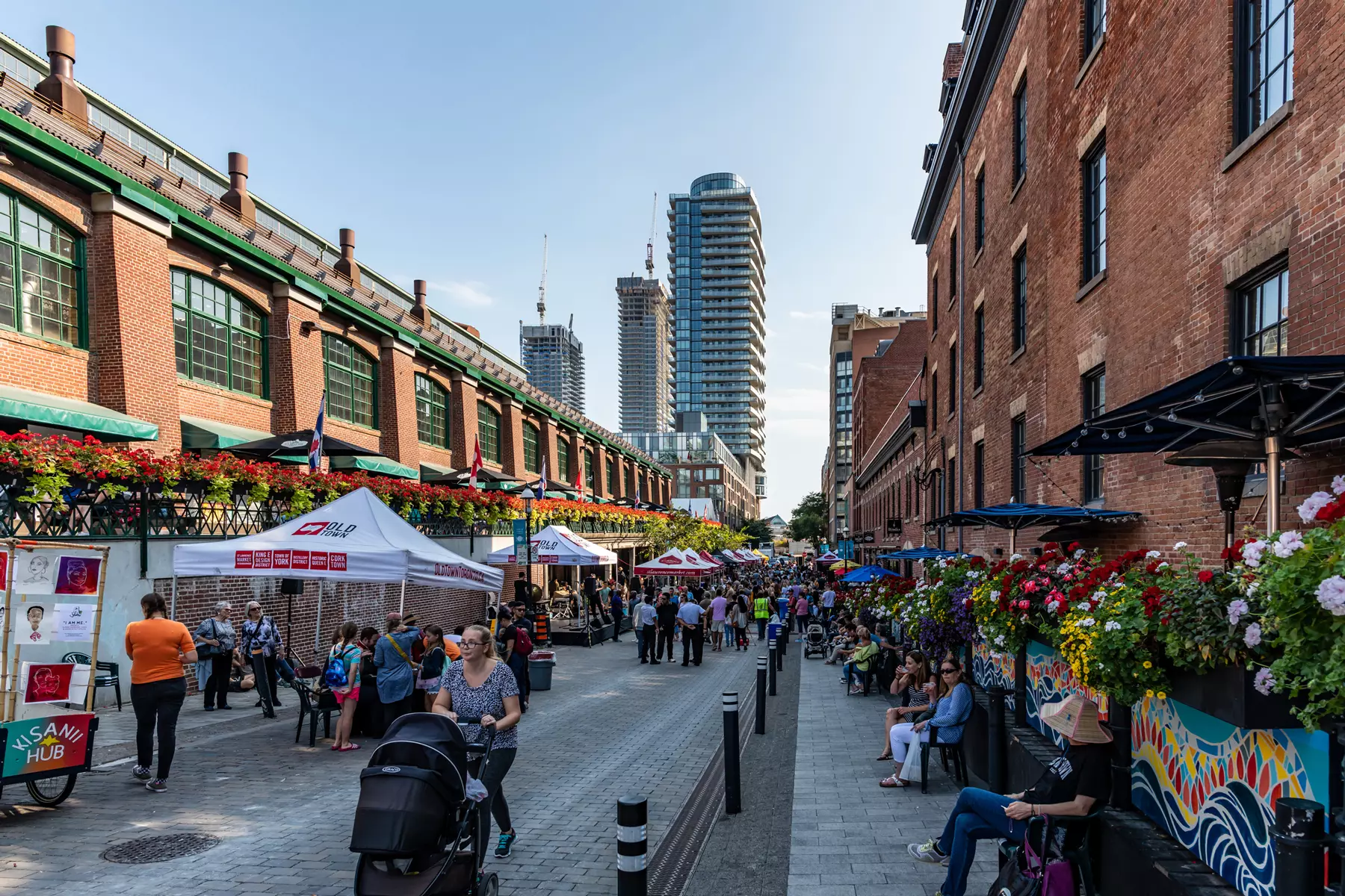 Sidante ekster la merkato de St Lawrence en Toronto