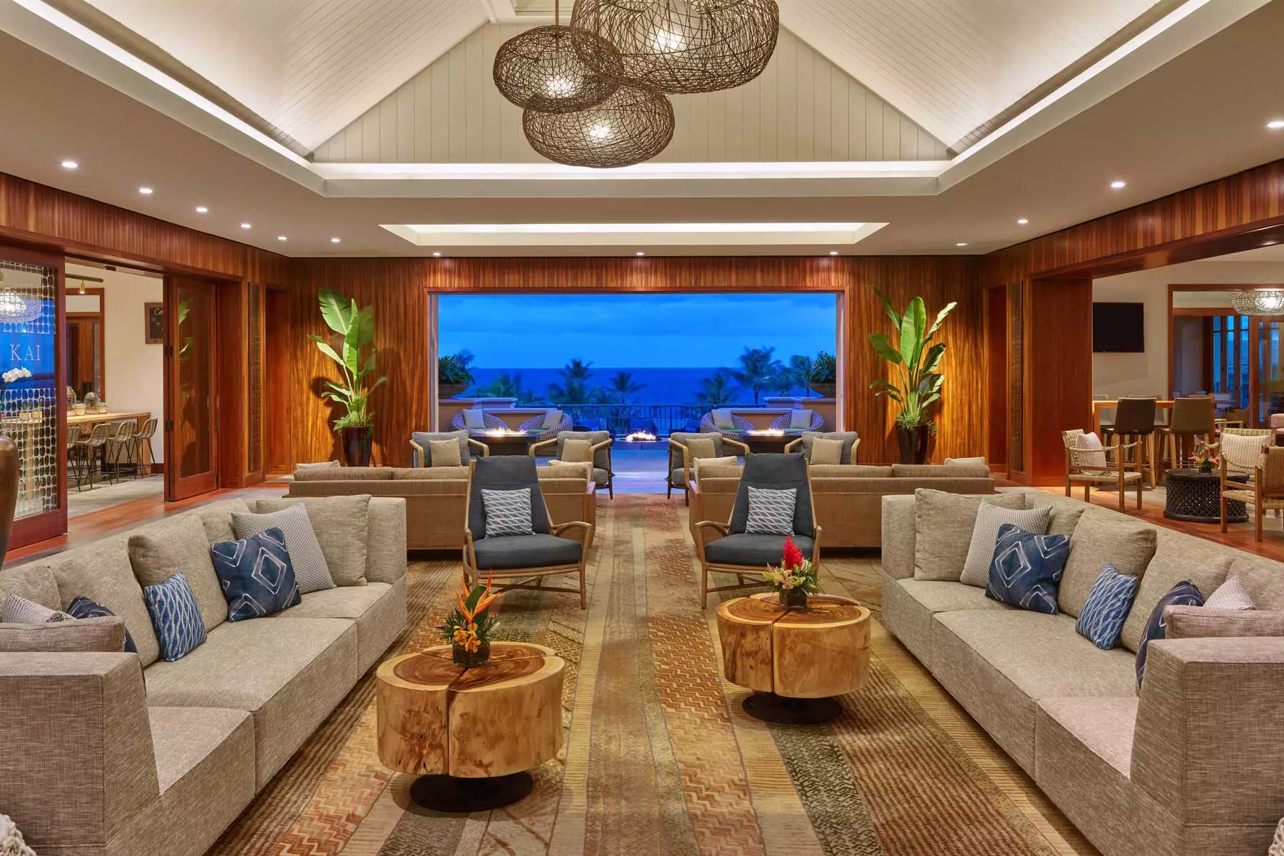 Utsicht út 'e lobby by de Ritz-Carlton, Kapalua, stimd ien fan' e bêste resorts en hotels yn Hawaï