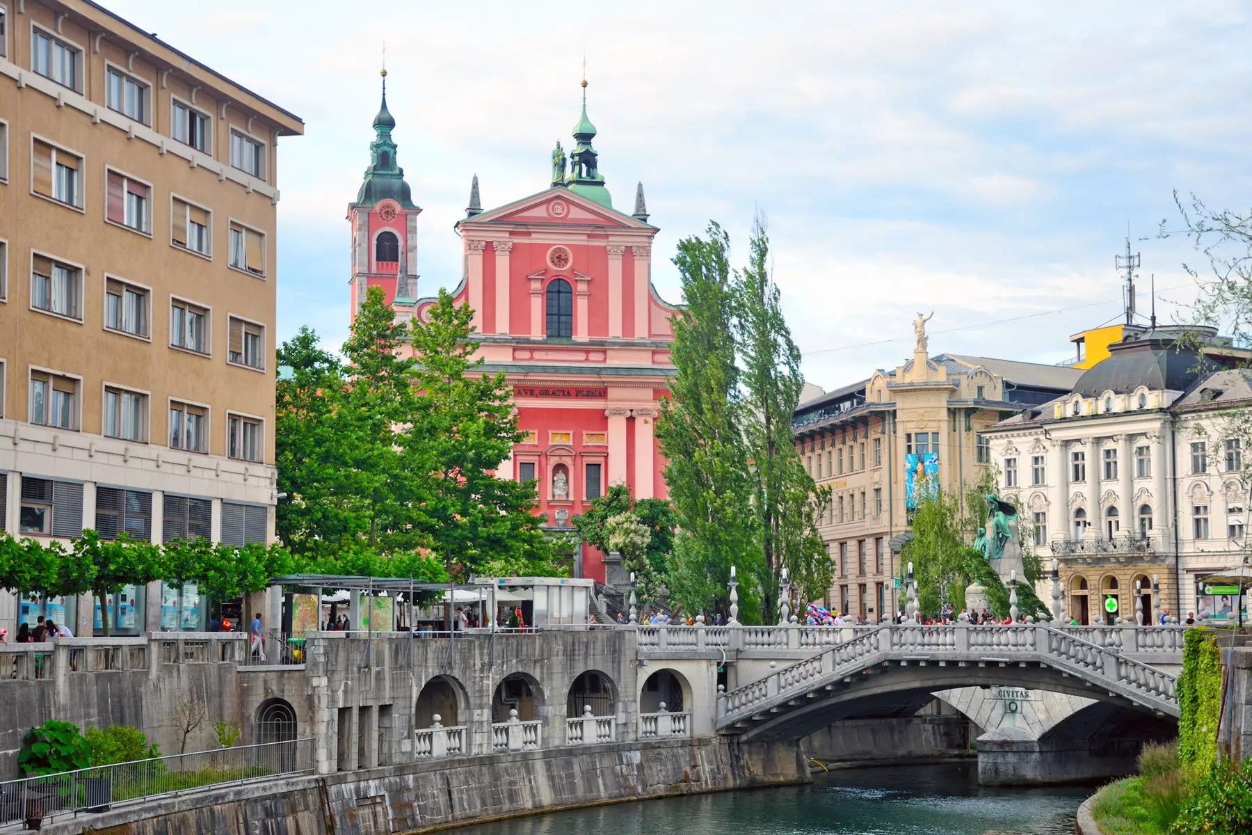 Triplo ponte sul fiume Ljubljanica, Slovenia