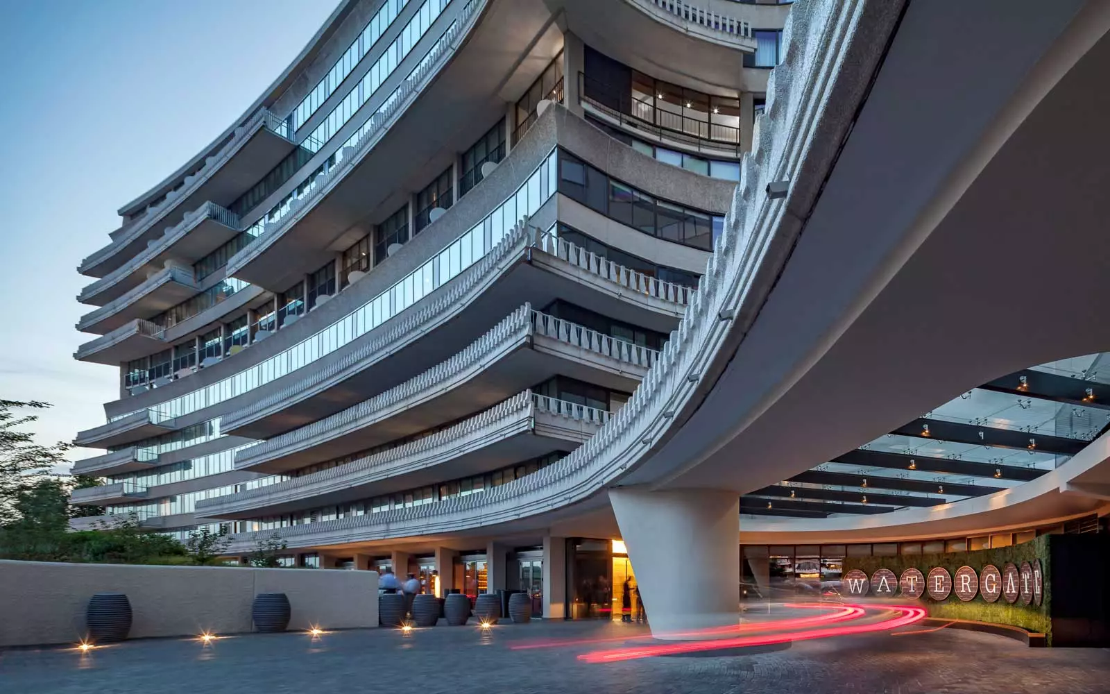 Extérieur de l'infâme hôtel Watergate, à Washington DC