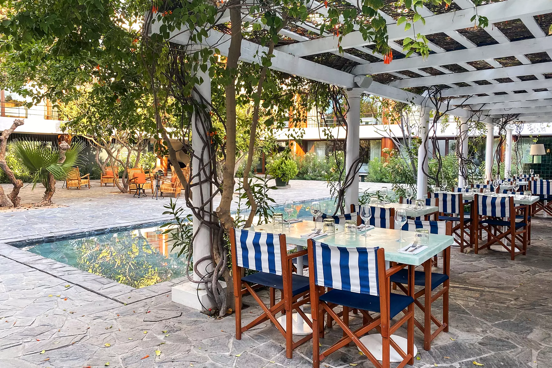 Courtyard Outdoor ຮ້ານອາຫານທີ່ Baja Club Hotel La Paz