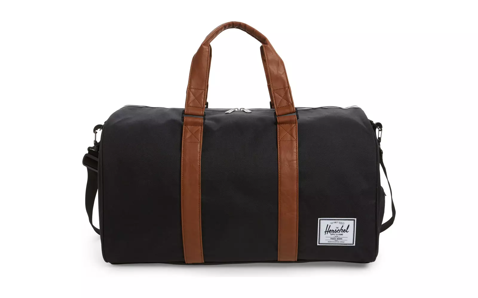 Dub canvas duffel nrog tawv tawv pluaj