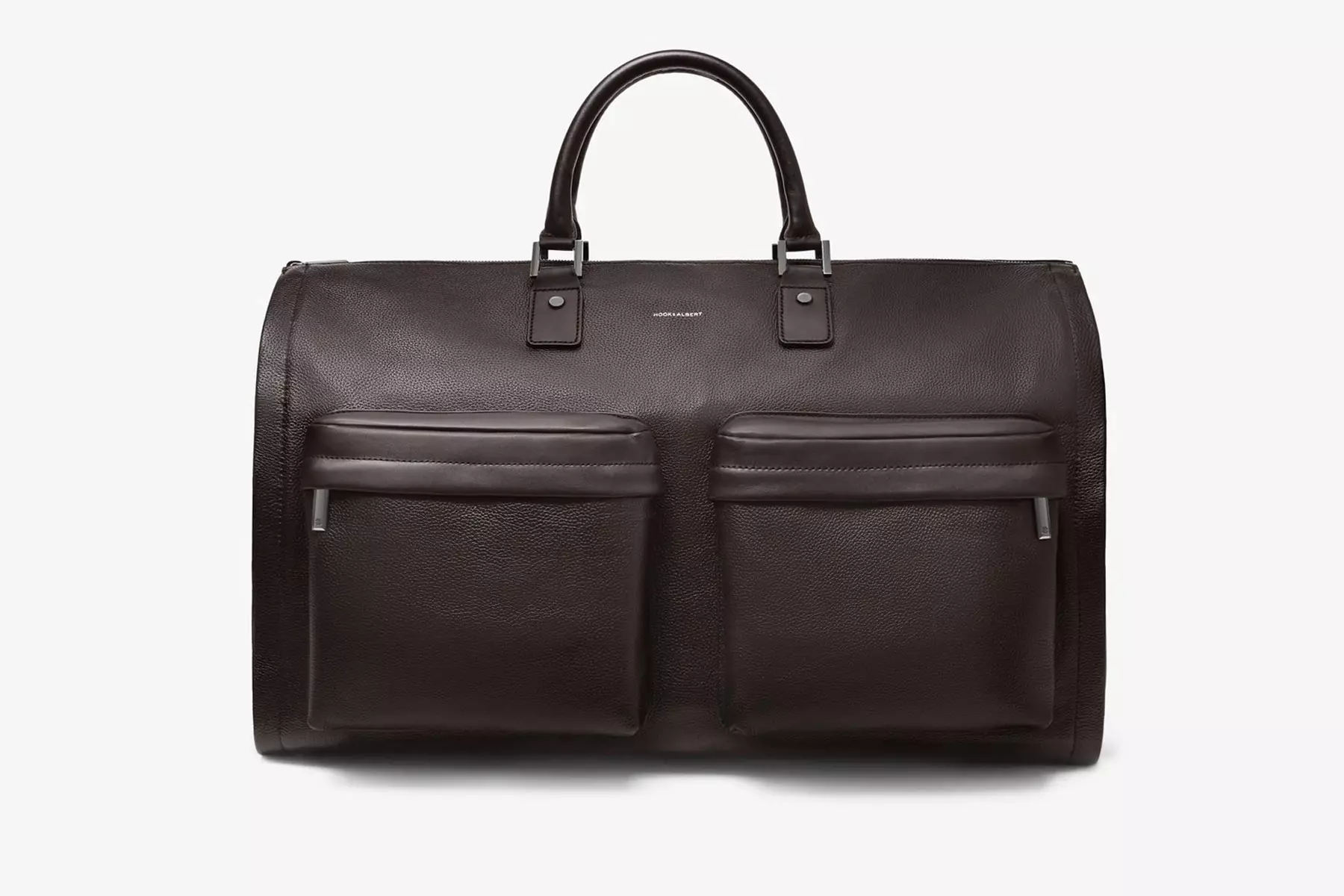 Brown tawv duffel hnab