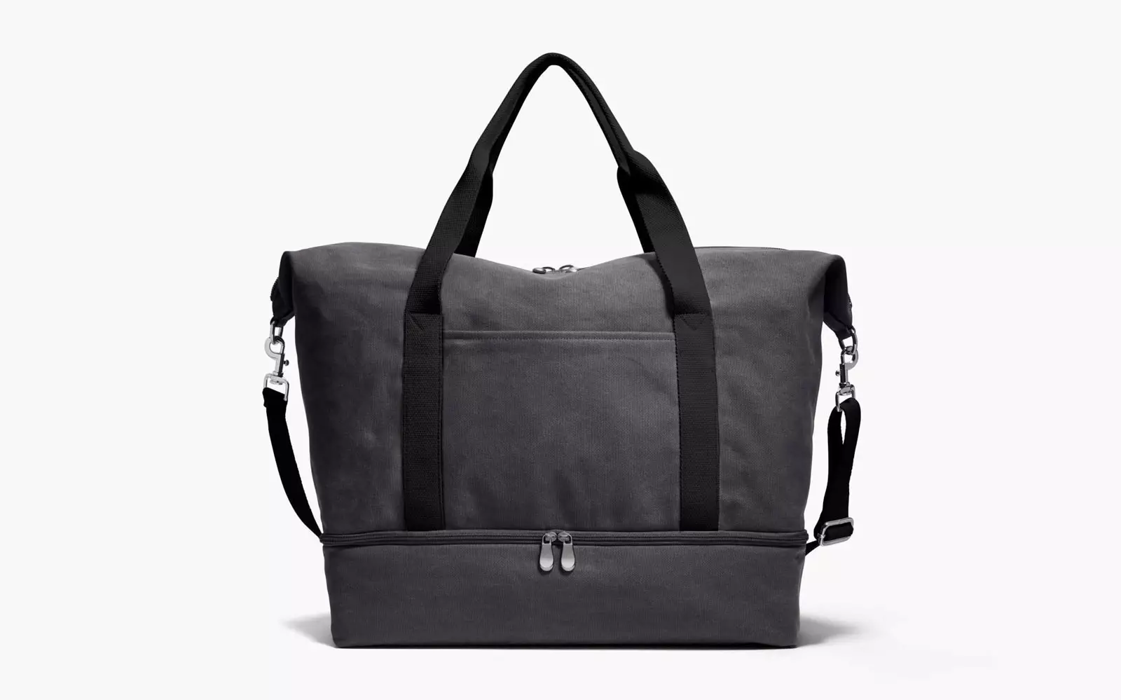 Weekender-Tasche aus schwarzem und grauem Canvas