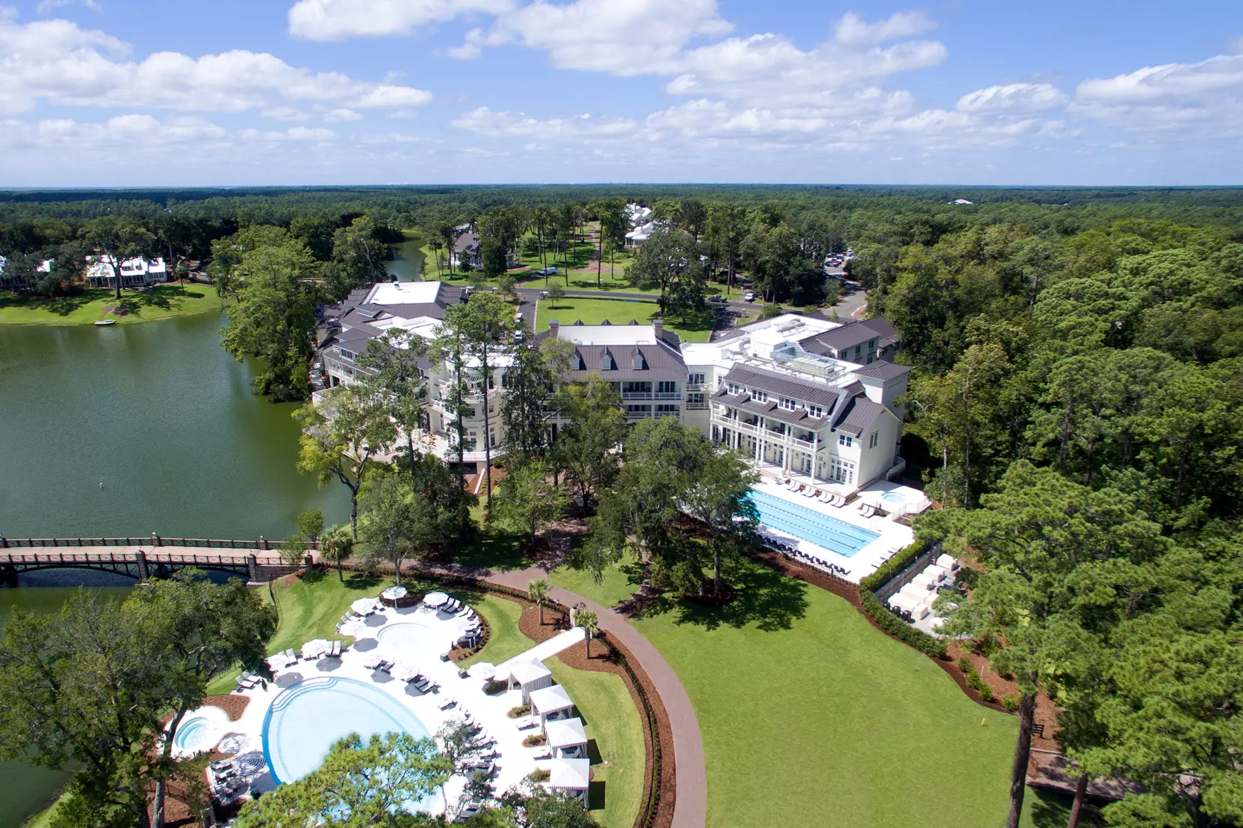 Luftaufnahme von Montage Palmetto Bluff in South Carolina