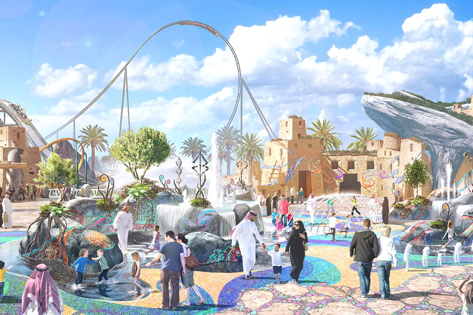 rendering Six Flags Qiddiya