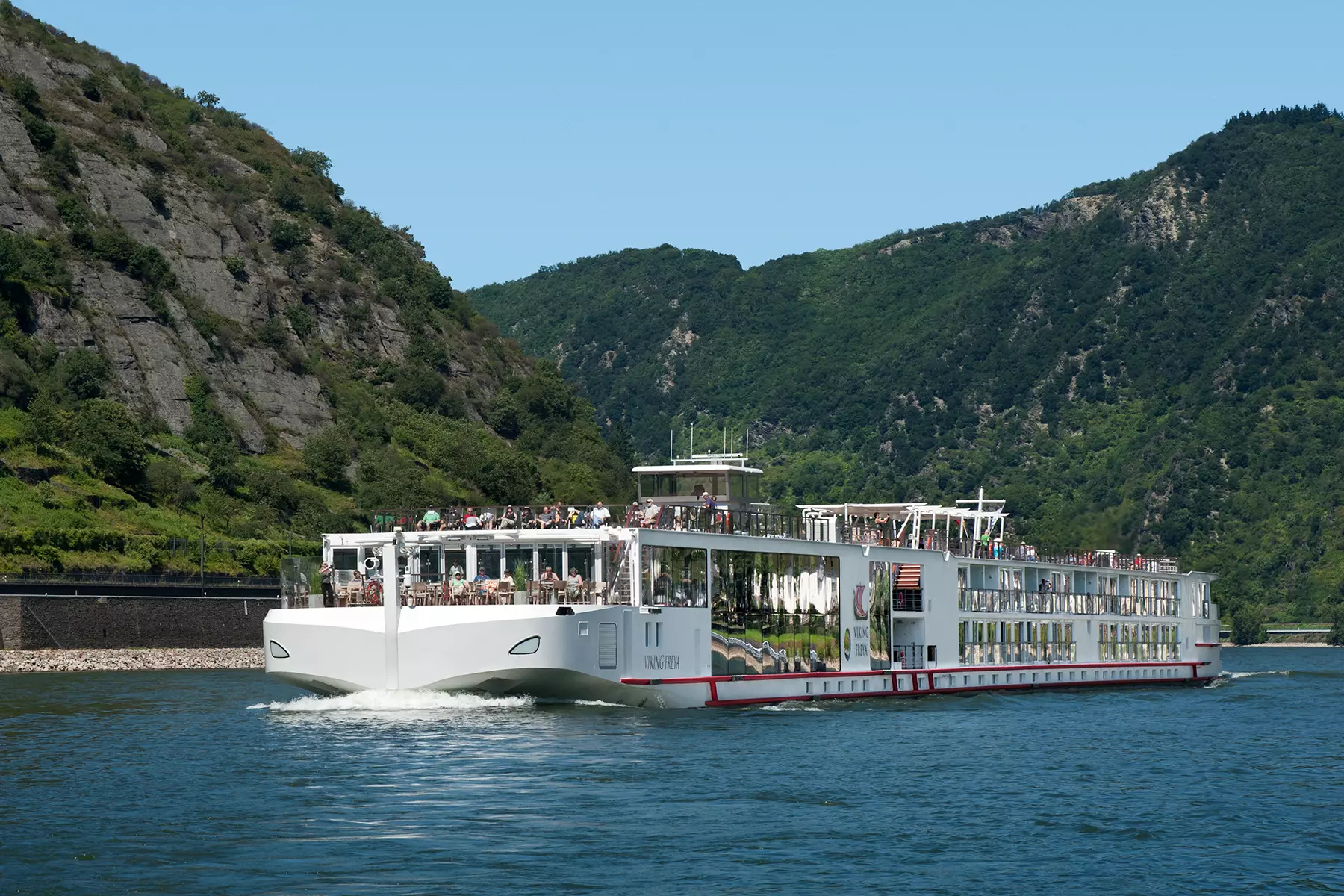 Viking Longship ໃນແມ່ນ້ໍາ Rhine