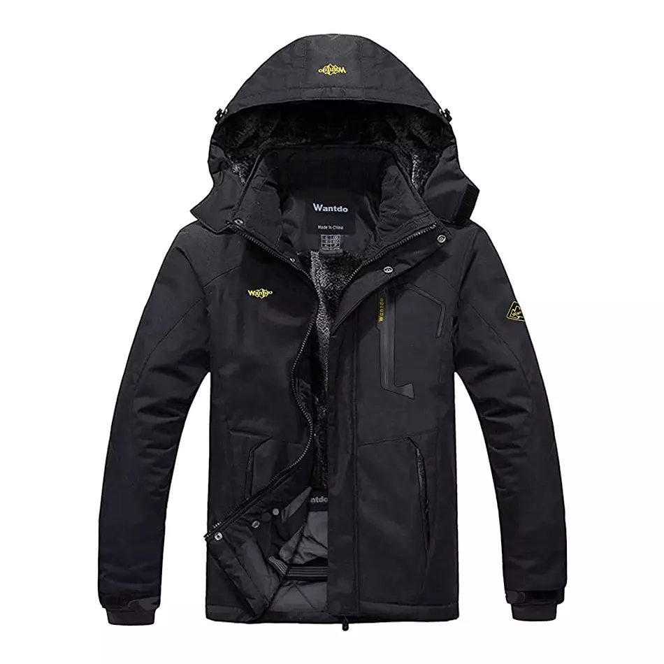 Wantdo Herren Mountain Wasserdichte Skijacke Winddichte Regenjacke