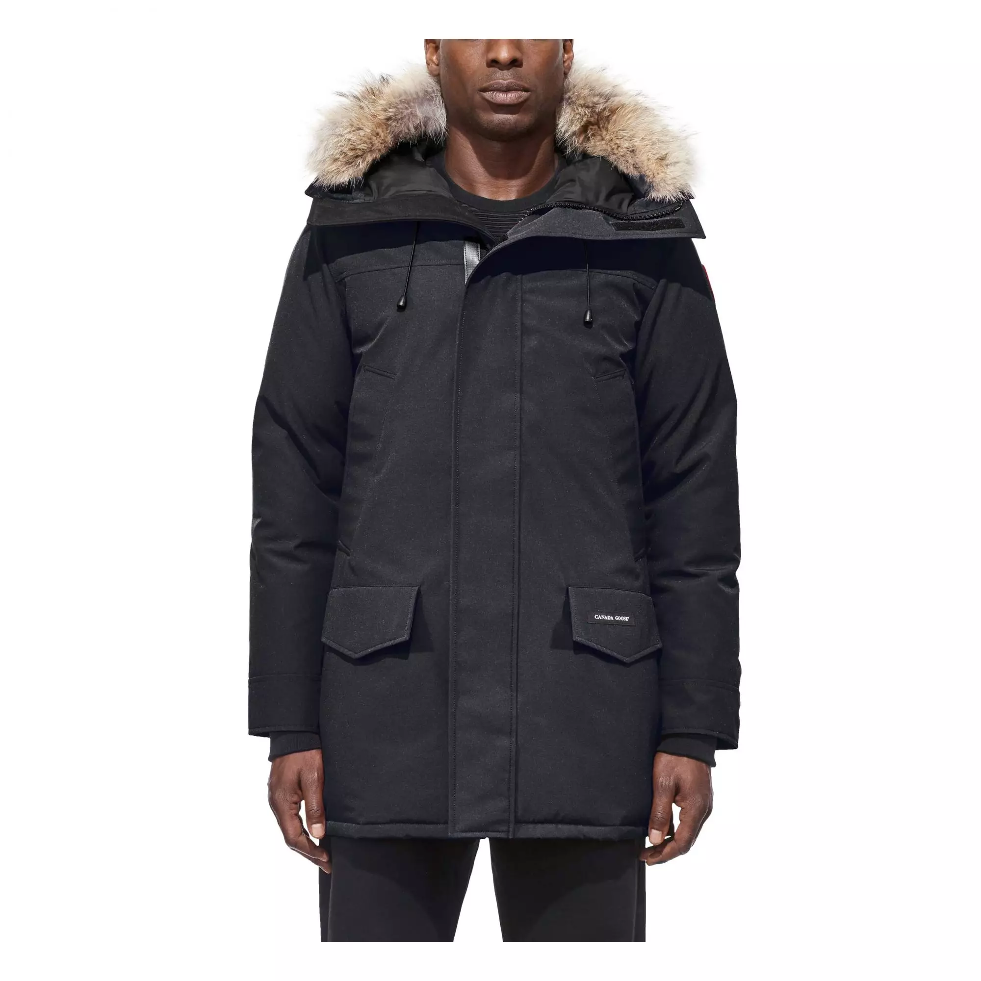 Parka Langford Slim Fit, cu garnitură din blană de coiot autentică