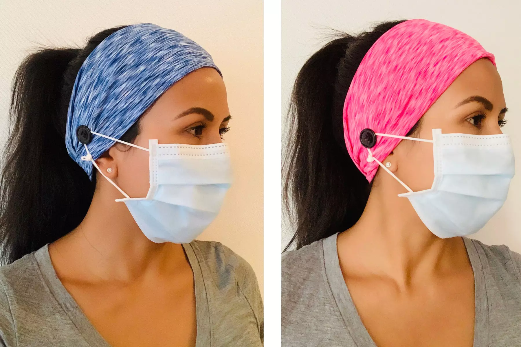 Mga head band na may mga loop ng face mask