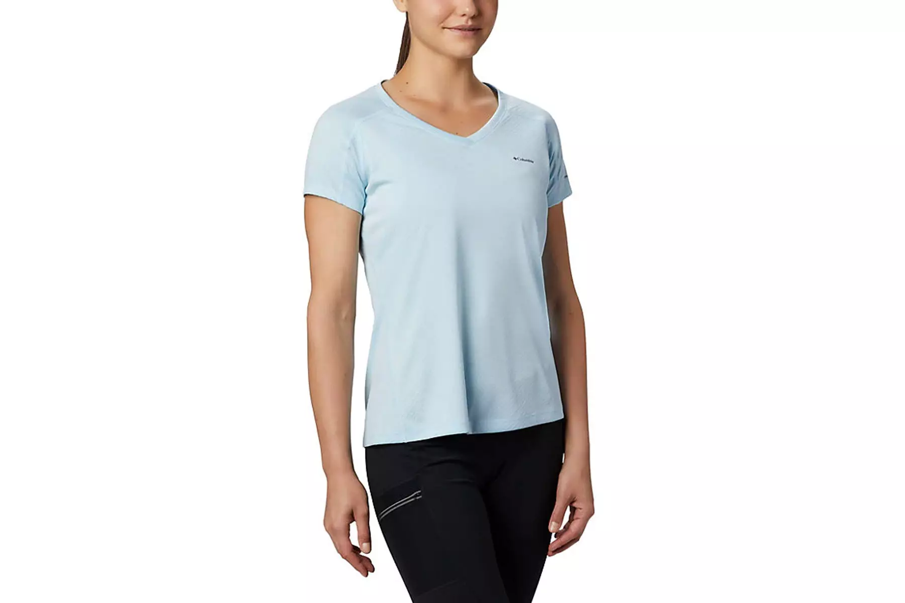 camiseta feminina azul claro