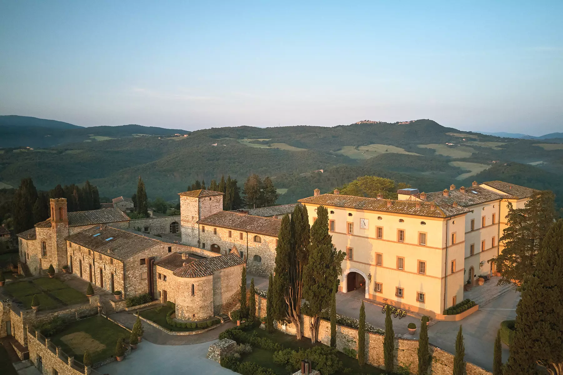 Letecký pohľad na Belmond Castello di Casole