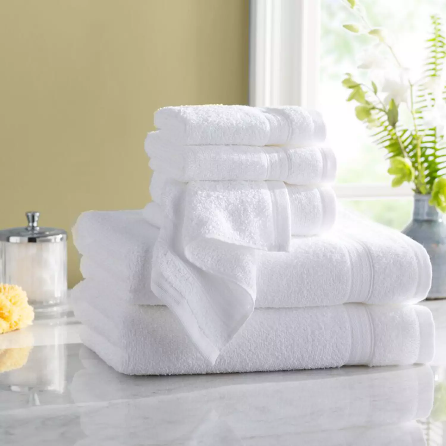 Putih Wayfair Dasar Cepet Garing 6 Piece 100% Cotton Towel Set