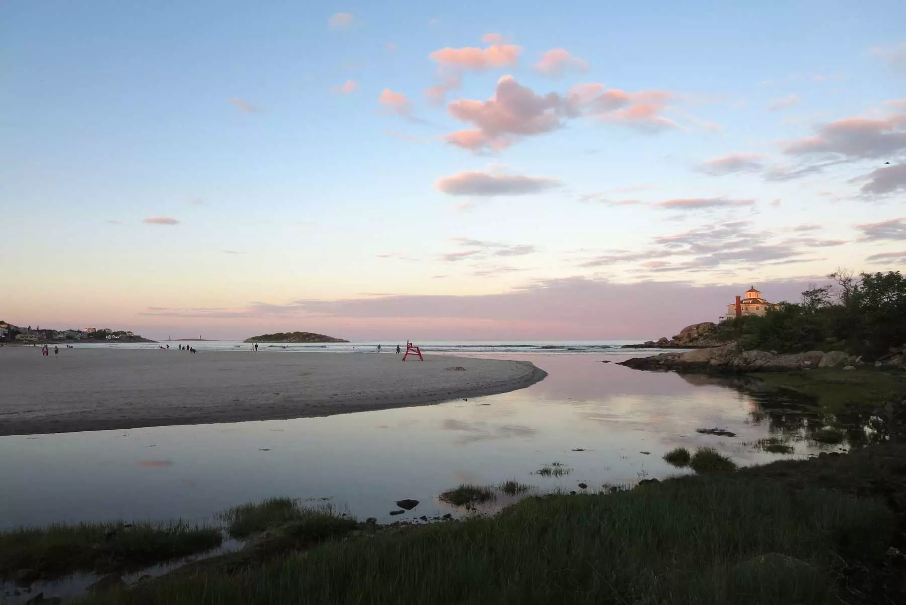 Pantai Good Harbor, Gloucester, Massachusetts saat Senja