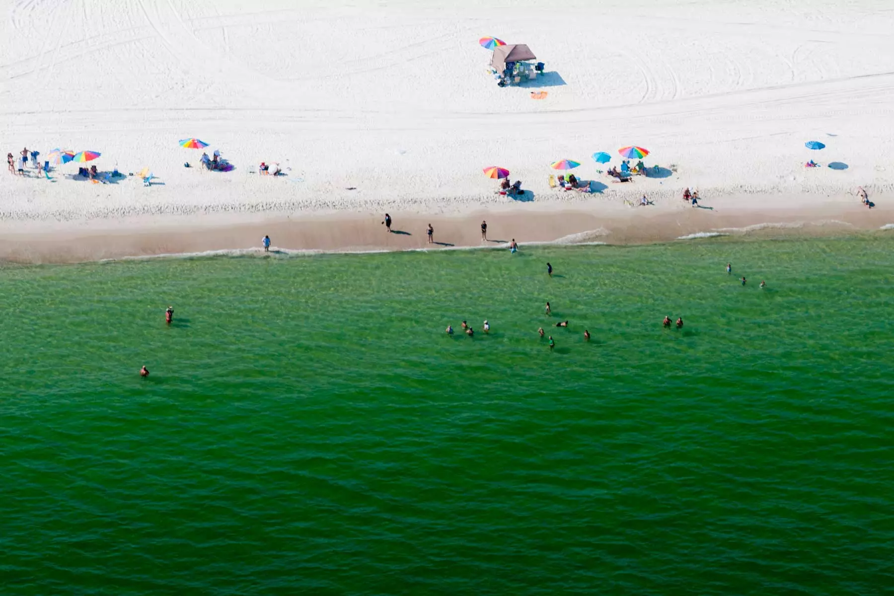 มุมมองทางอากาศของชายหาด Gulf Shores, Alabama