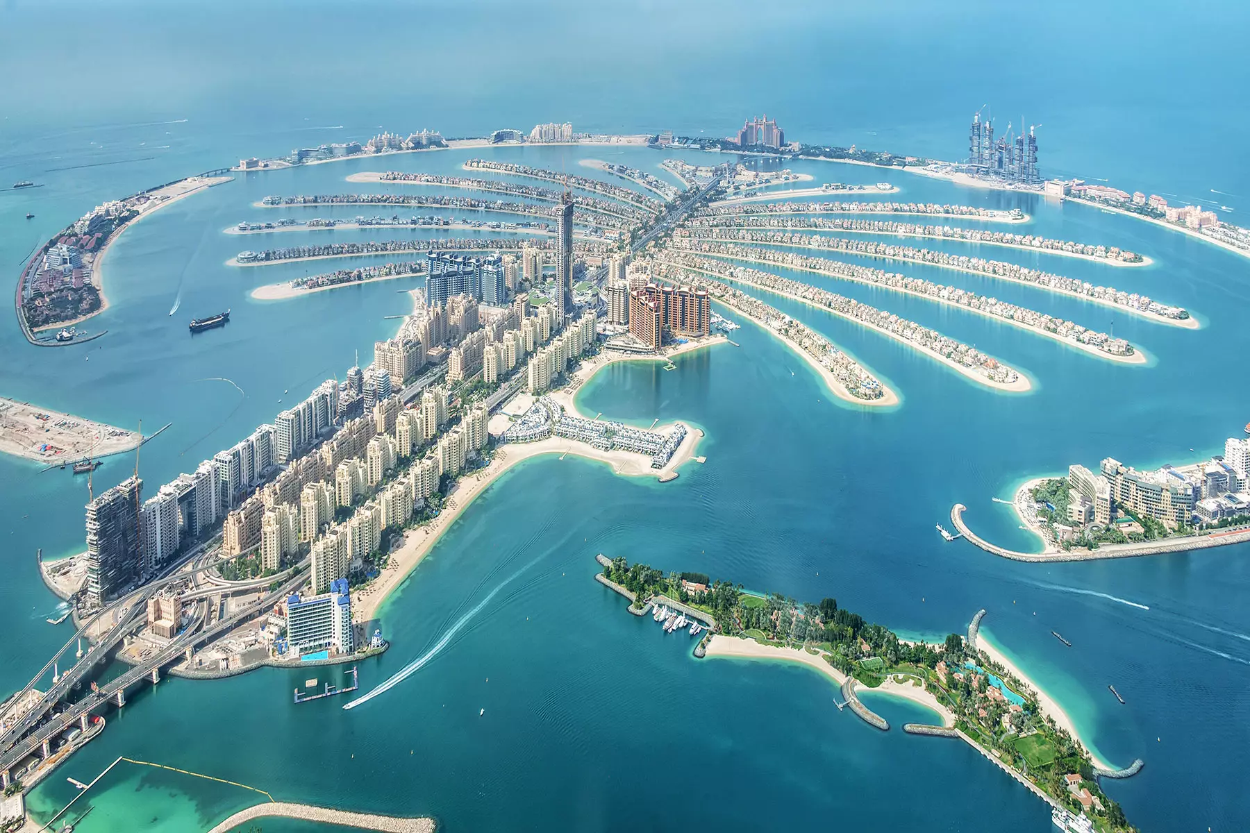 Pono ea sefofane ea sehlekehleke sa Dubai Palm Jumeirah, United Arab Emirates