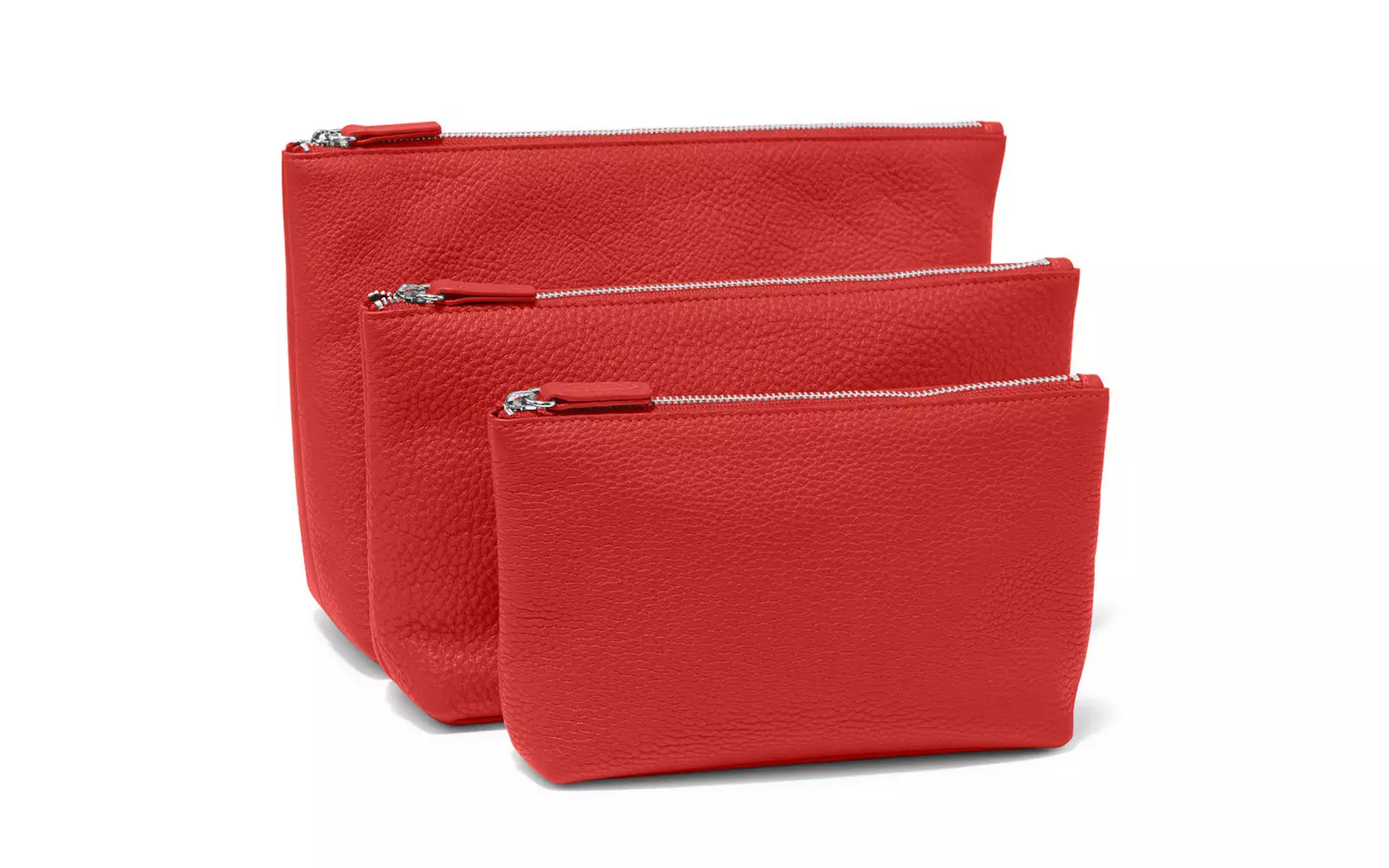 Red Leather Pouch Set