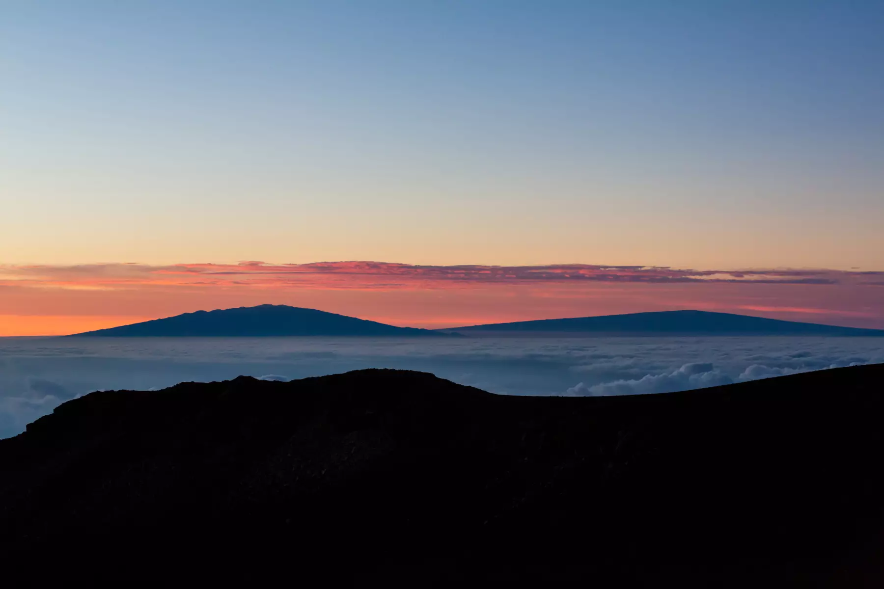 auringonnousu Haleakalan huipulla