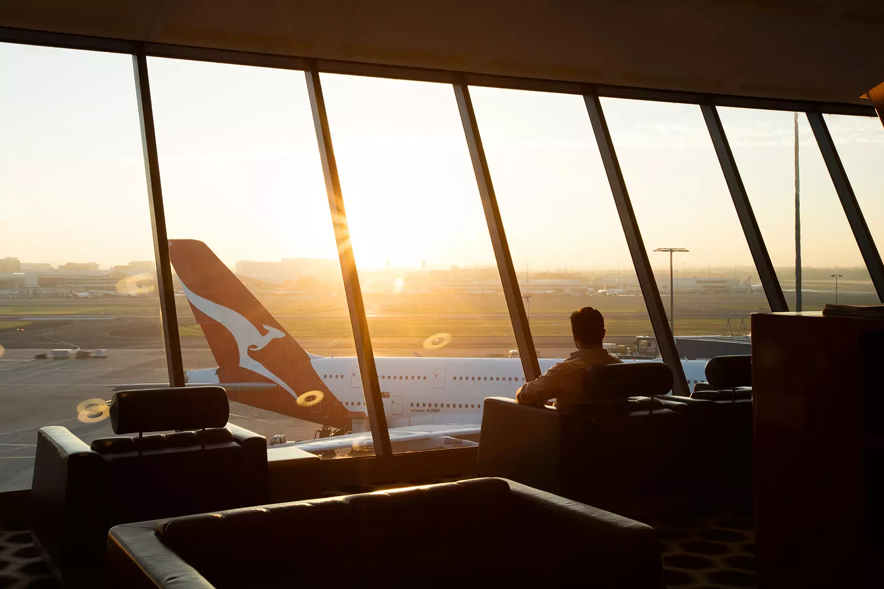 Näkymä Qantas First Class Loungesta, Sydneystä