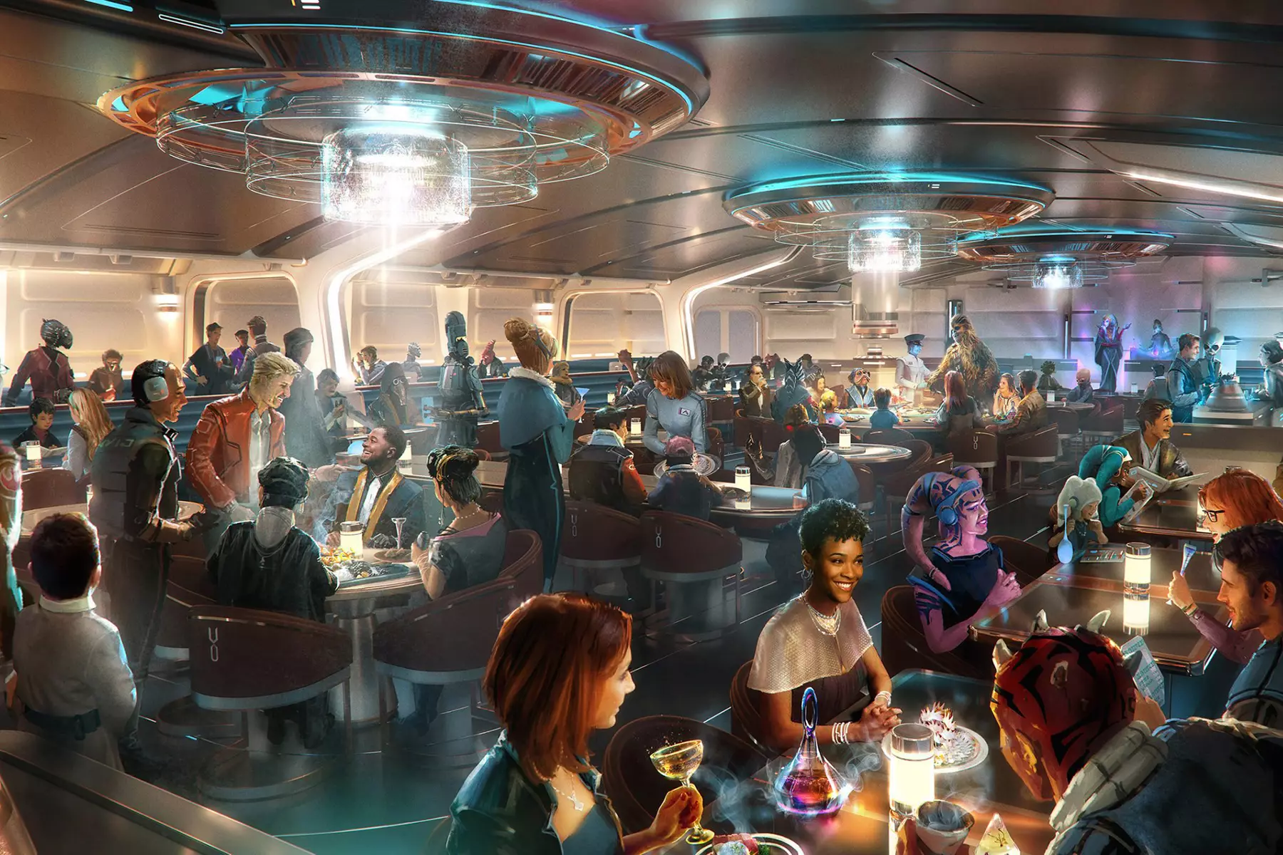 Crown of Corellia Dining Room în Star Wars: Galactic Starcruiser