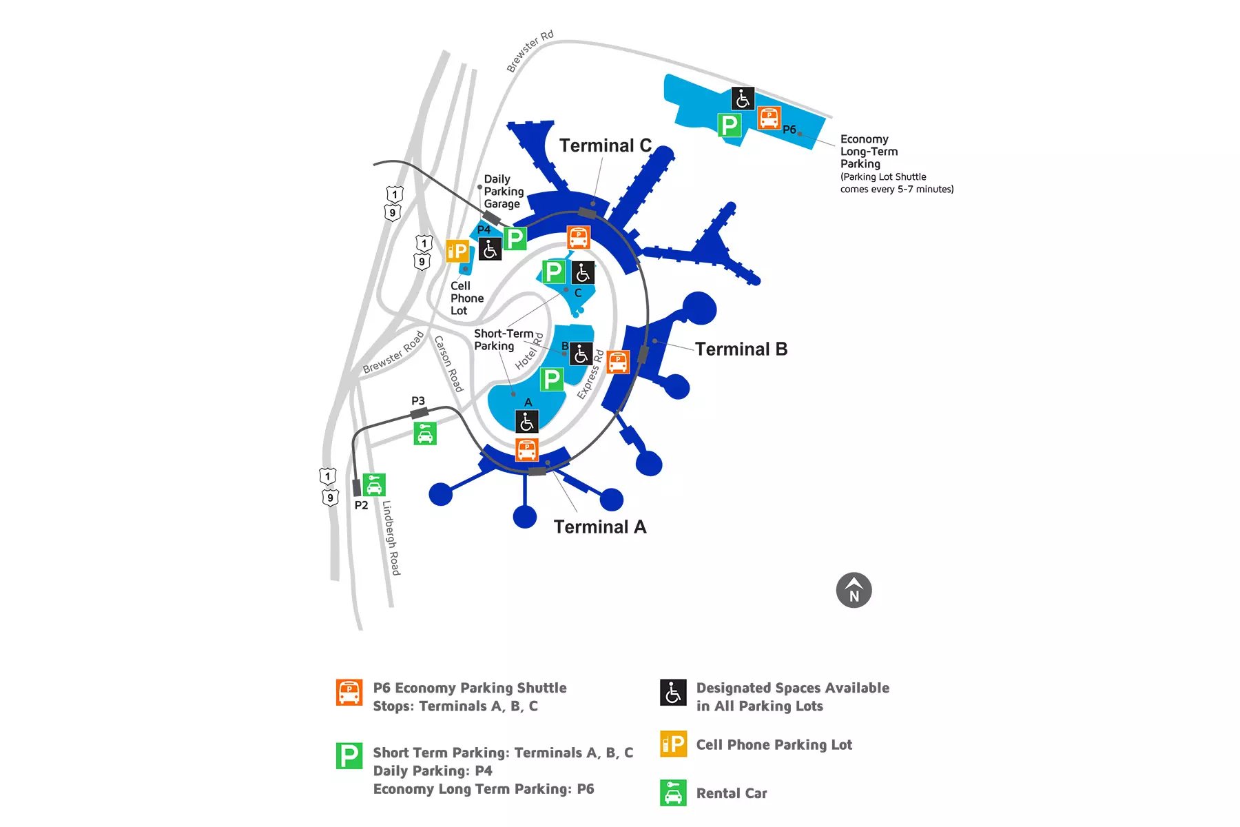 Newark aireportuko mapa