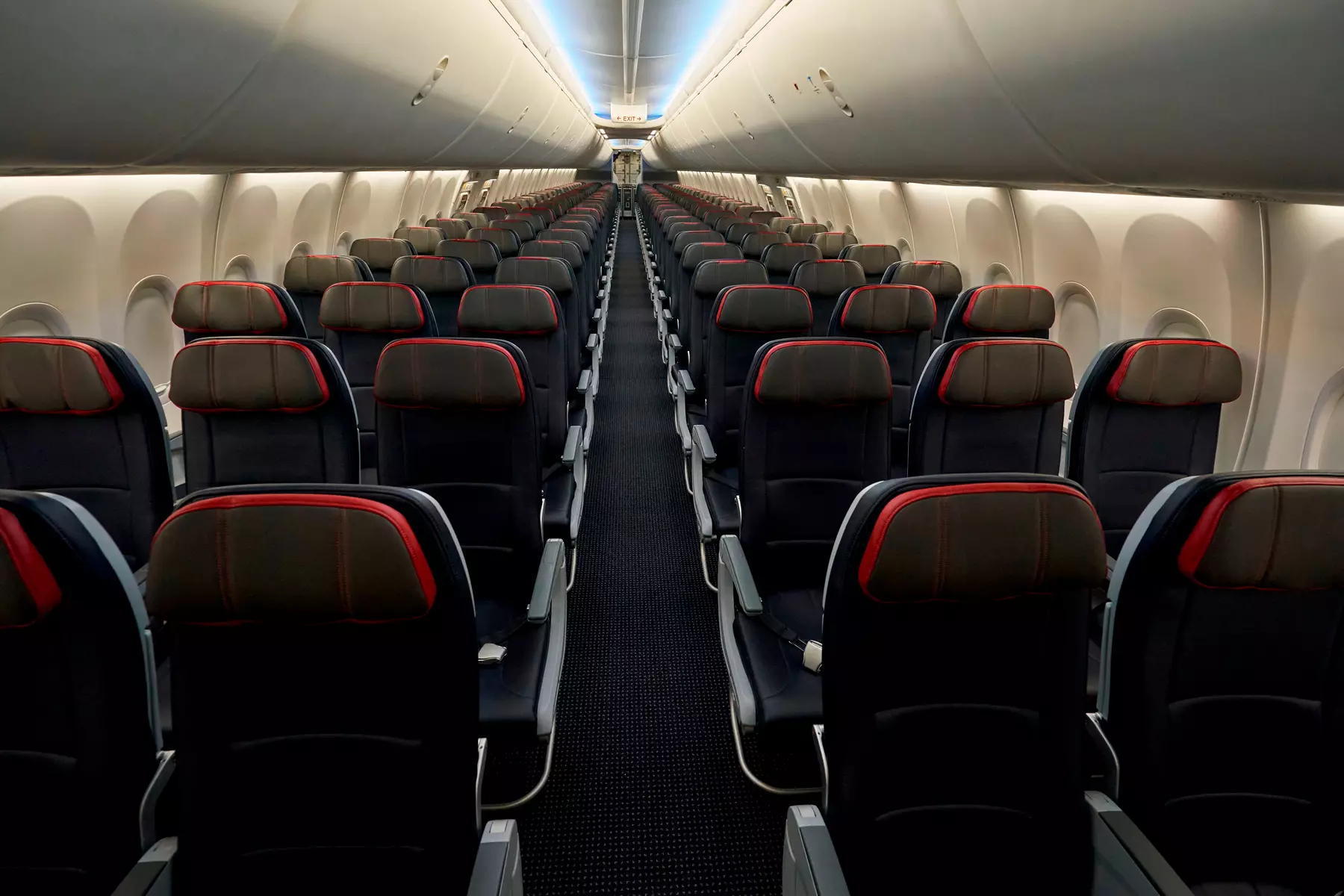 Isang interior view ng isang American Airlines B737 MAX na eroplano ang makikita sa Dallas-Forth Worth International Airport sa Dallas, Texas noong Disyembre 2, 2020.